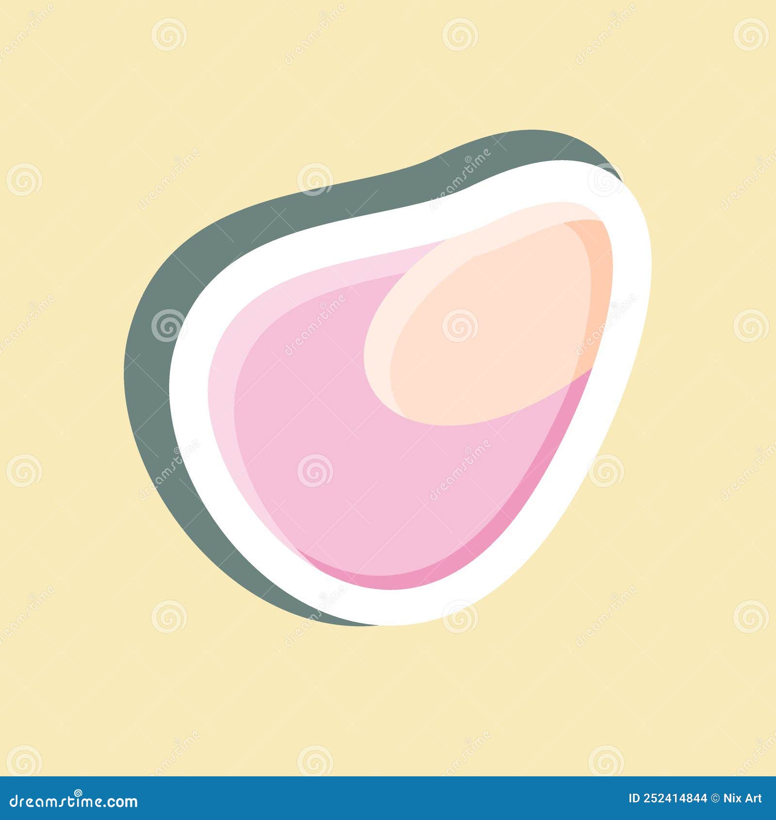 Sticker Oyster. Suitable for Seafood Symbol. Simple Design Editable ...