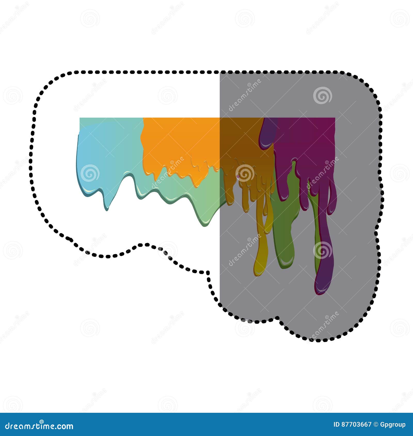 Sticker Paint Colorful Dripping Design Stock Illustration ...