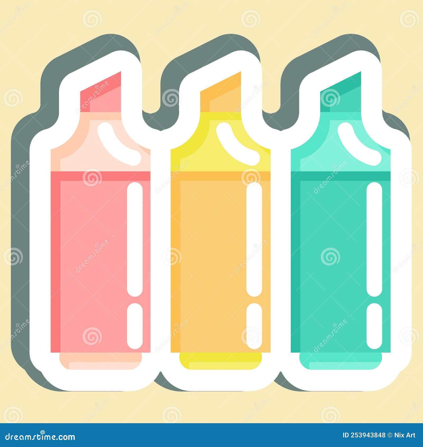 Sticker Paint Markers. Suitable for Paint Art Tools Symbol. Simple ...