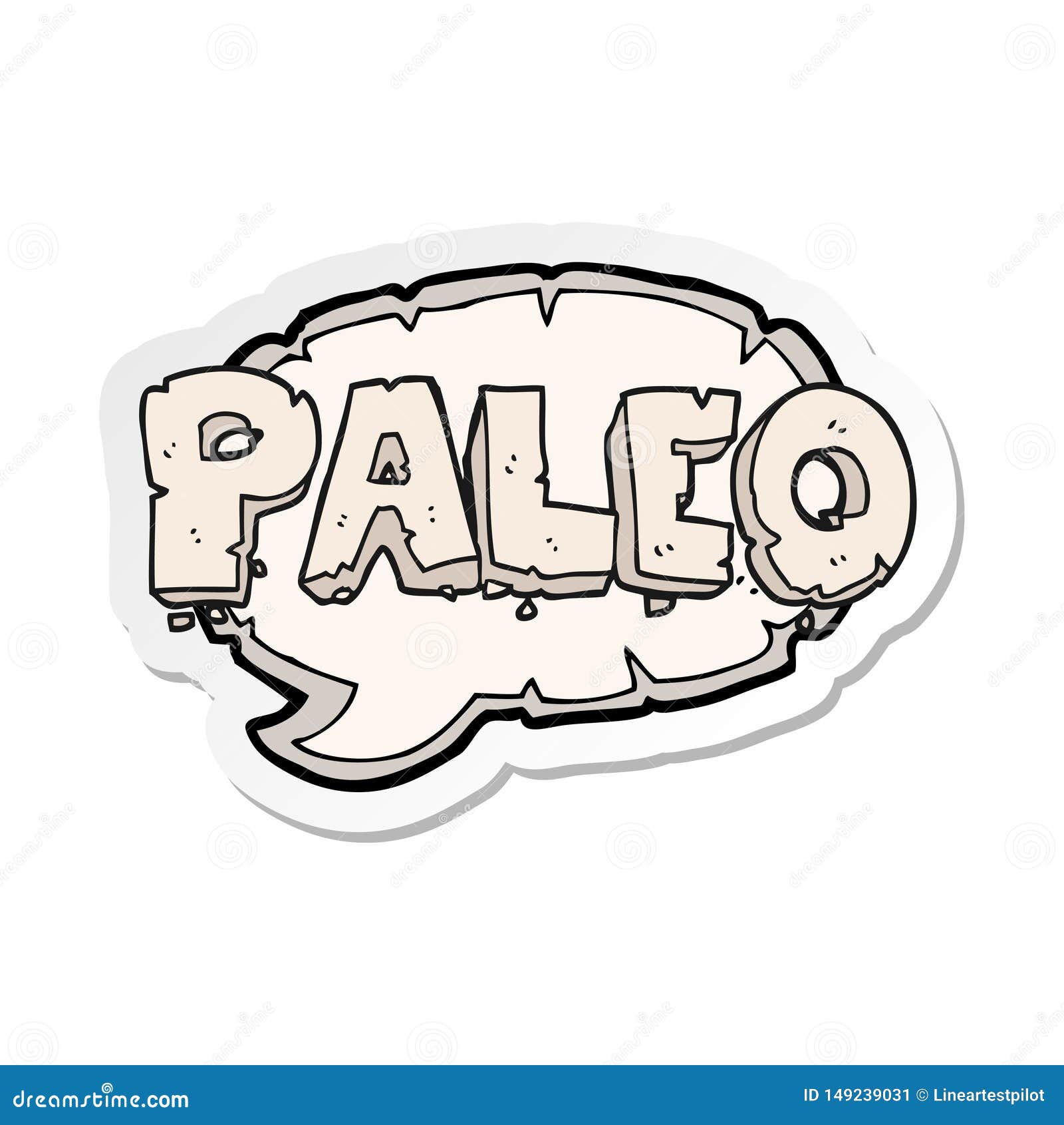 Sticker of a Paleo Cartoon Sign Stock Vector - Illustration of icon ...