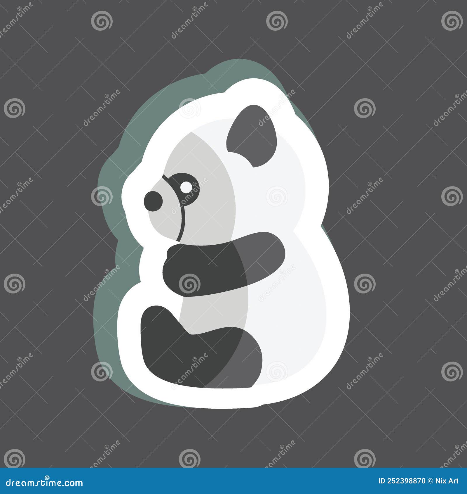 Sticker Panda. Suitable for Animal Symbol. Simple Design Editable ...