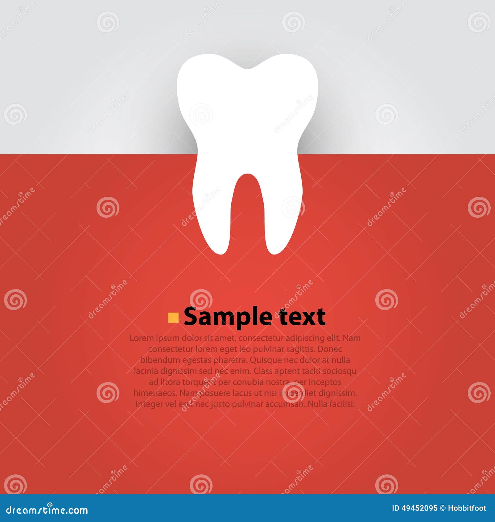 Sticker Paper Tooth on Red Background. Stock Vector - Illustration of ...
