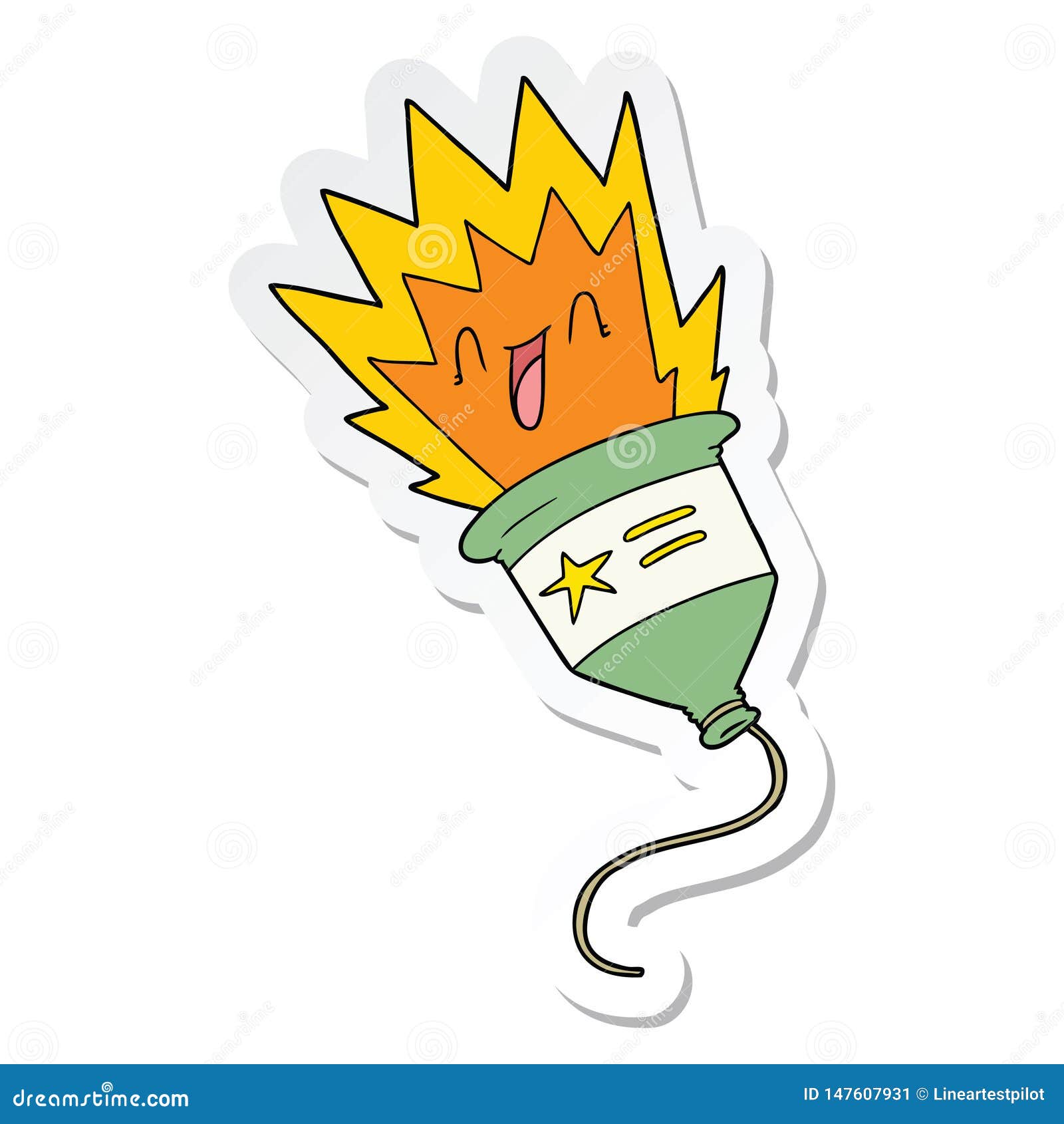 Sticker of a Party Popper Cartoon Stock Vector - Illustration of bang ...