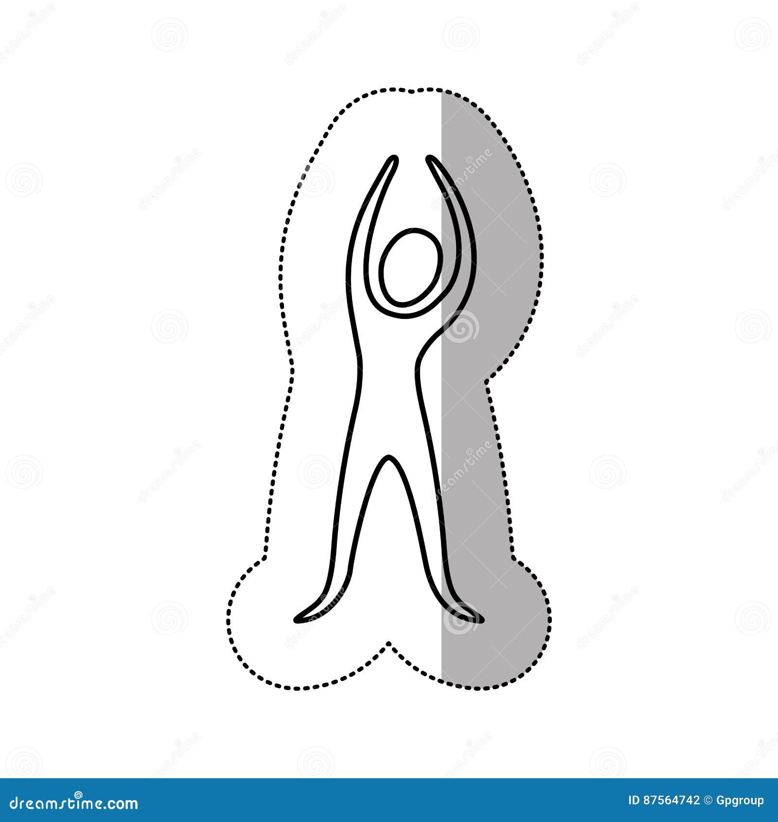 Sticker Person Stretching Icon Stock Illustration - Illustration of ...