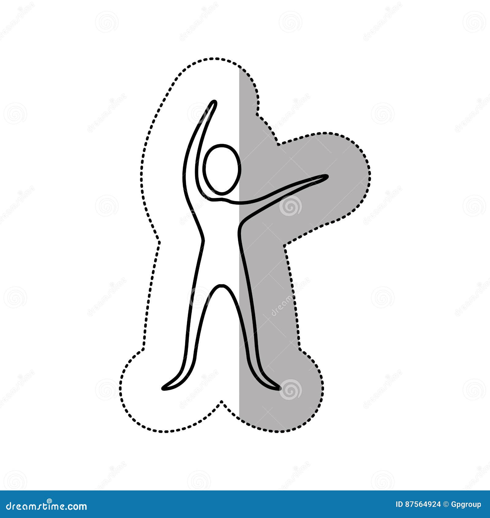 Sticker Person Stretching Icon Stock Illustration - Illustration of ...