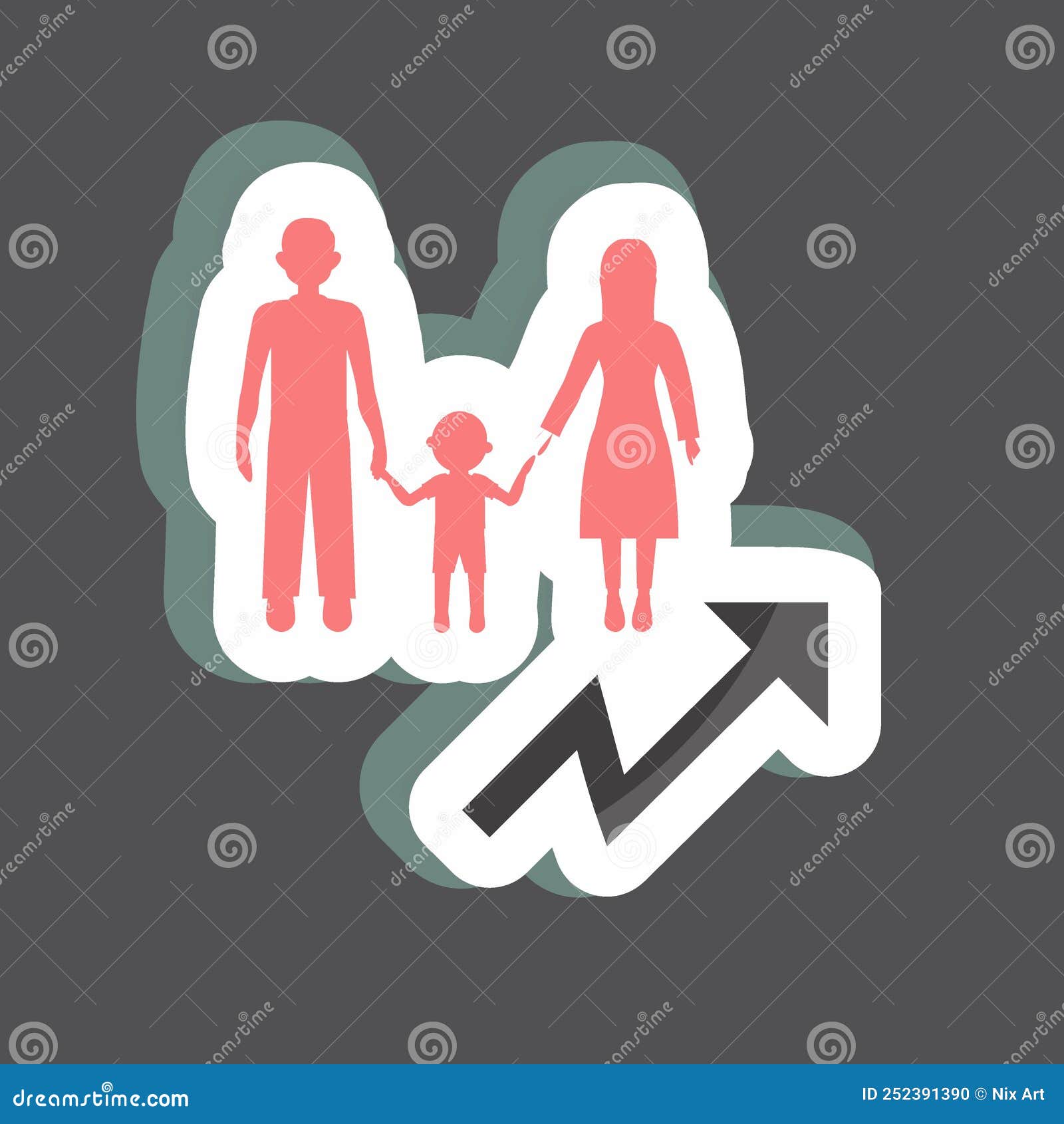 Sticker Population Growth. Suitable for Community Symbol. Simple Design ...