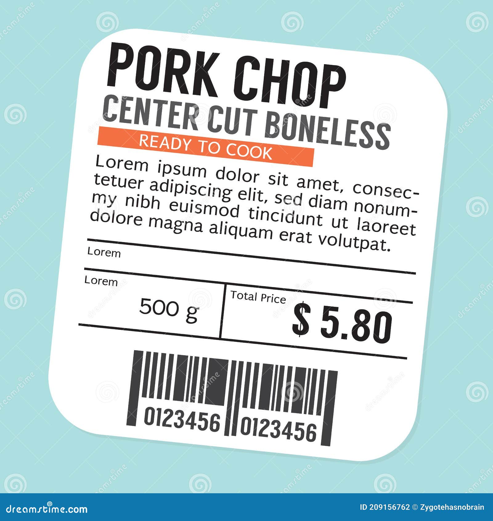 Sticker for Pork Chop Design for Product Vector Stock Vector ...