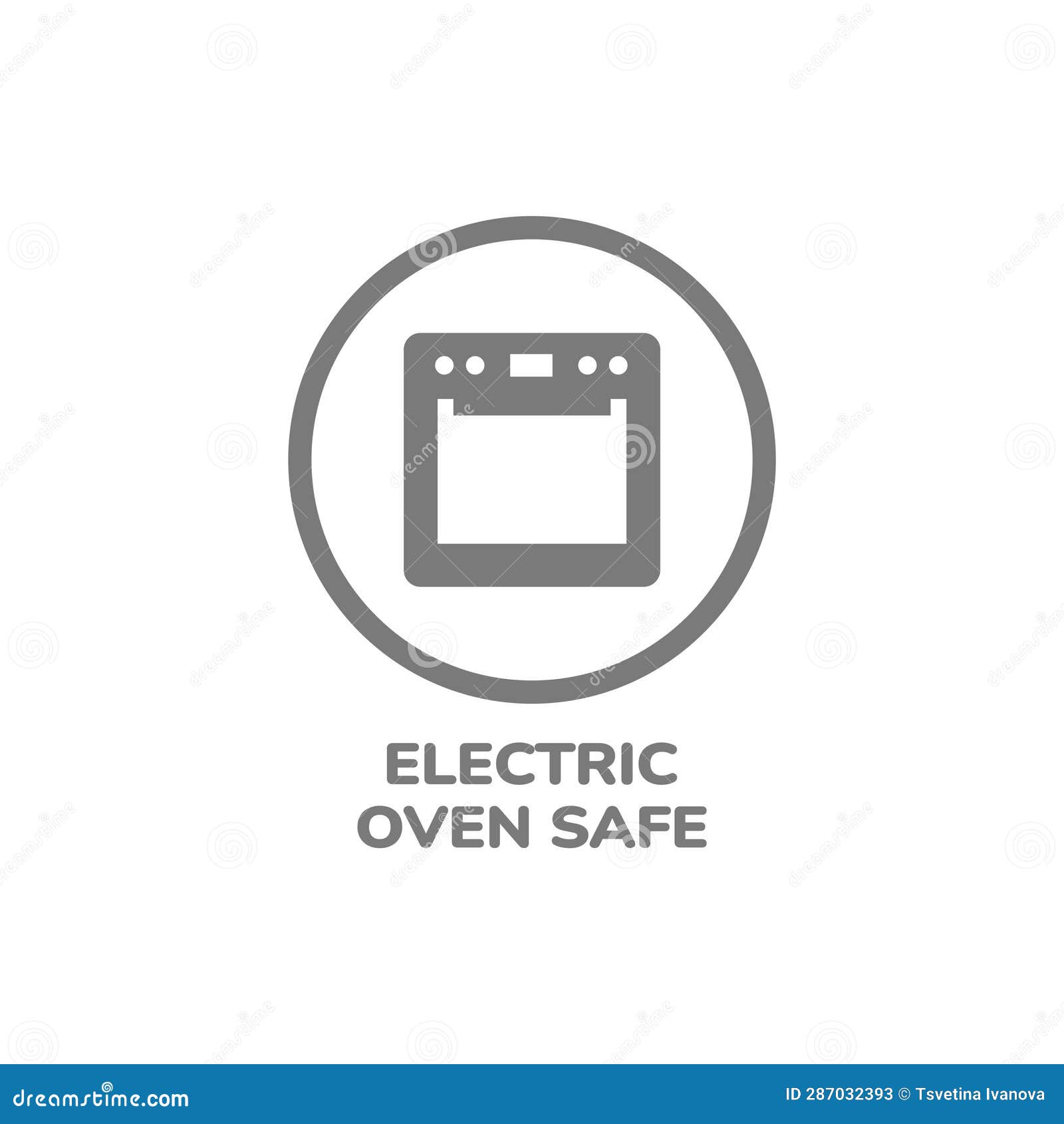 Electric Oven Safe Circle Vector Label Stock Vector - Illustration of ...