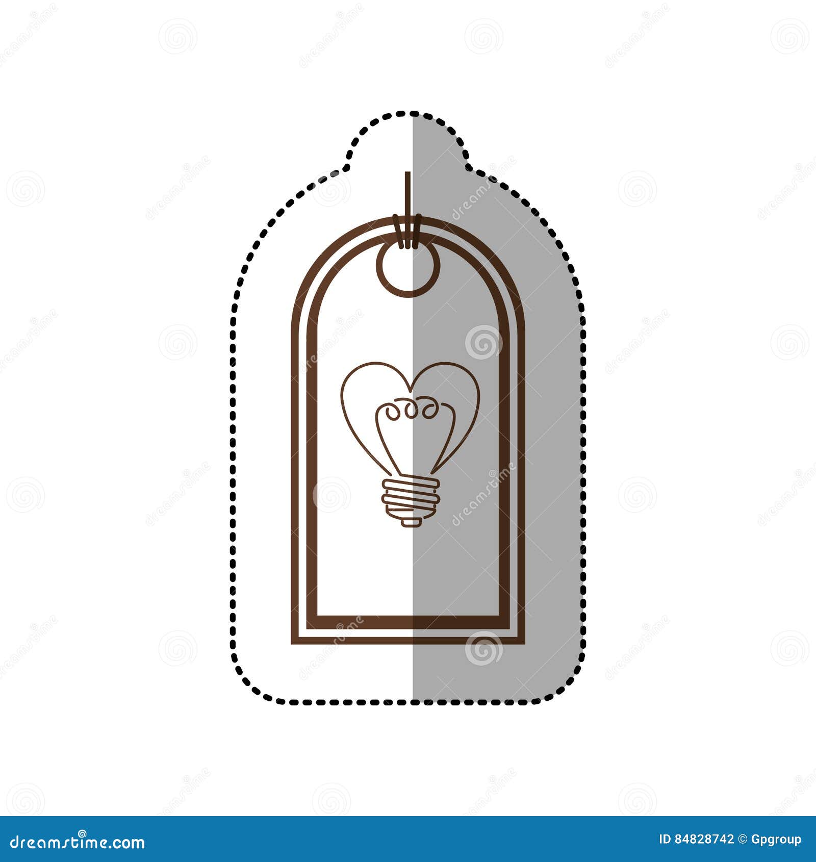 Sticker Price Tag with Light Bulb in Heart Shape Stock Vector ...