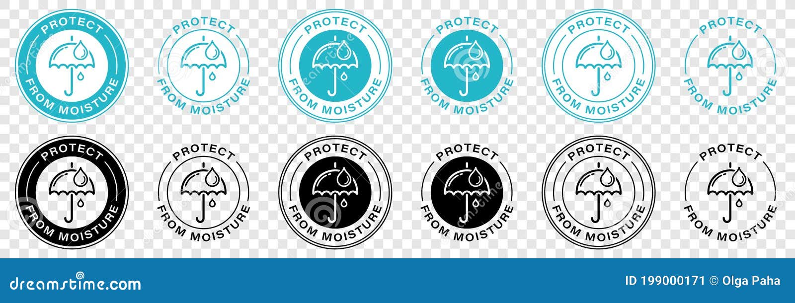 Sticker Protect from Moisture 2 Stock Vector - Illustration of emblem ...