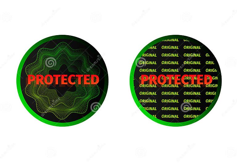 Sticker protected stock vector. Illustration of green - 79327885