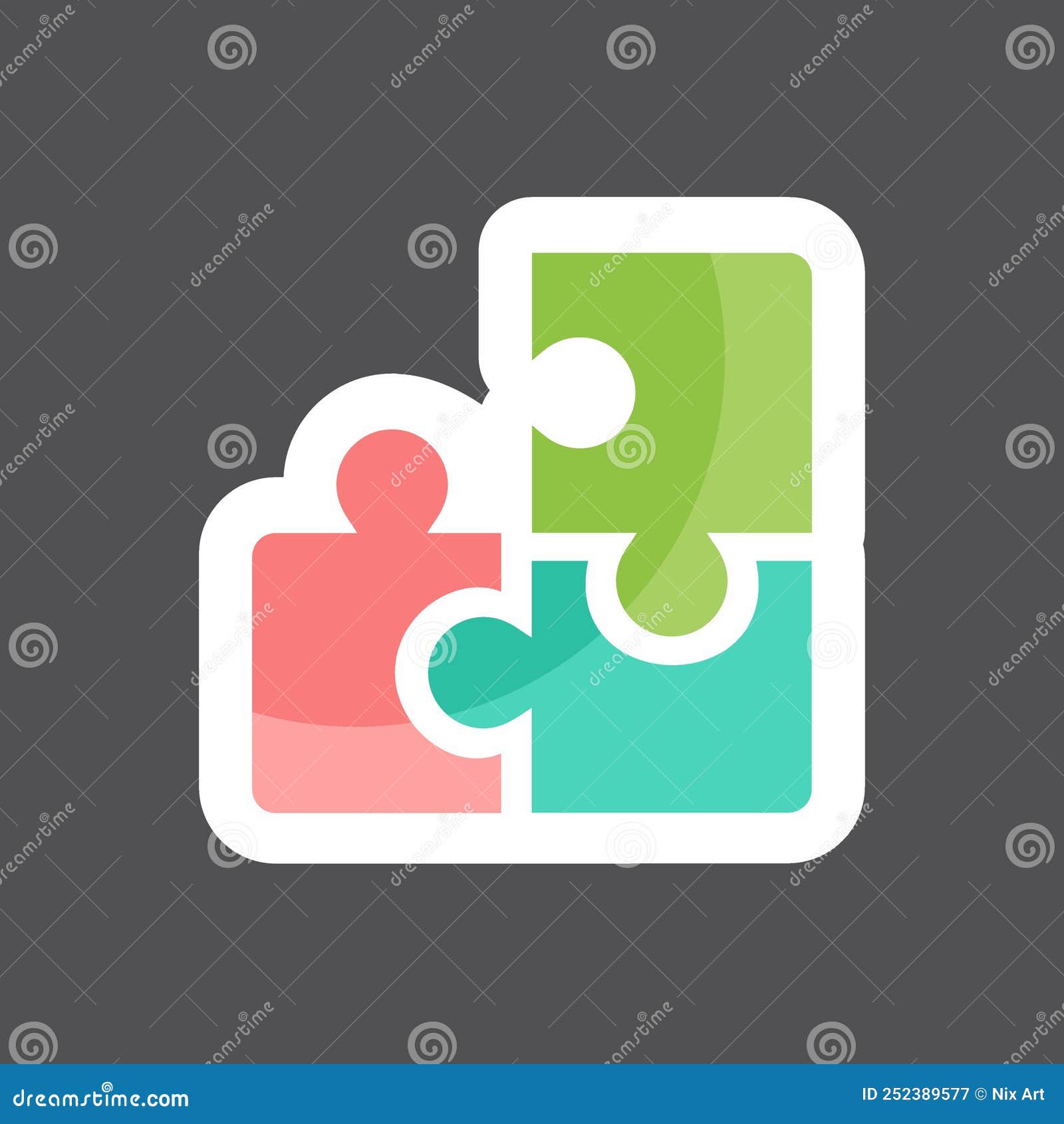 Sticker Puzzle Pieces. Suitable for Toy Symbol. Simple Design Editable ...