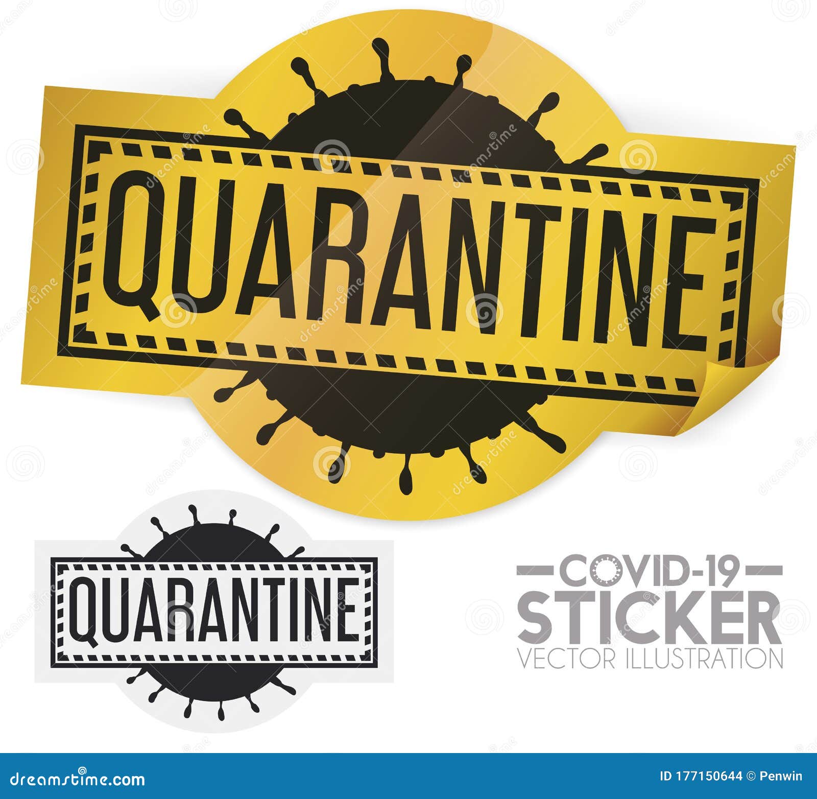 Sticker for Quarantine Like Preventive Measures Due COVID-19 Outbreak ...