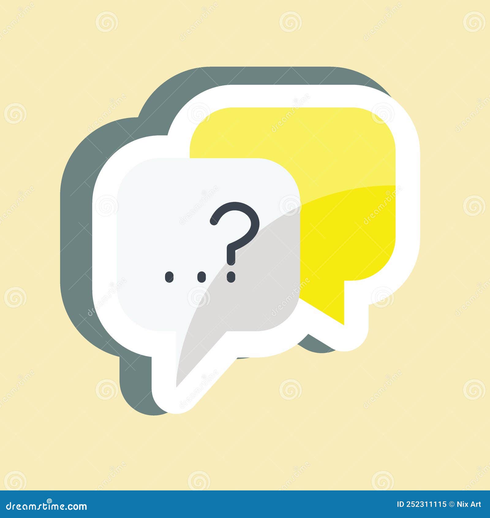 Sticker Question. Suitable for Feedback Symbol. Simple Design Editable ...