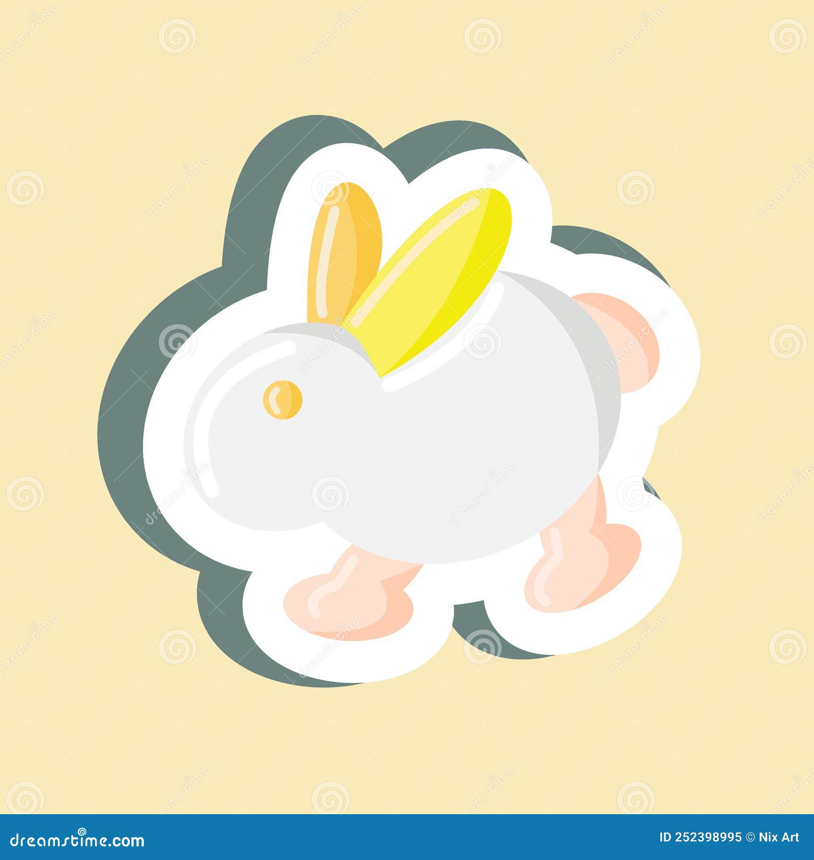 Set 12 Sticker Rabbit Doodle With Different Emotions. Rabbit Handmade ...