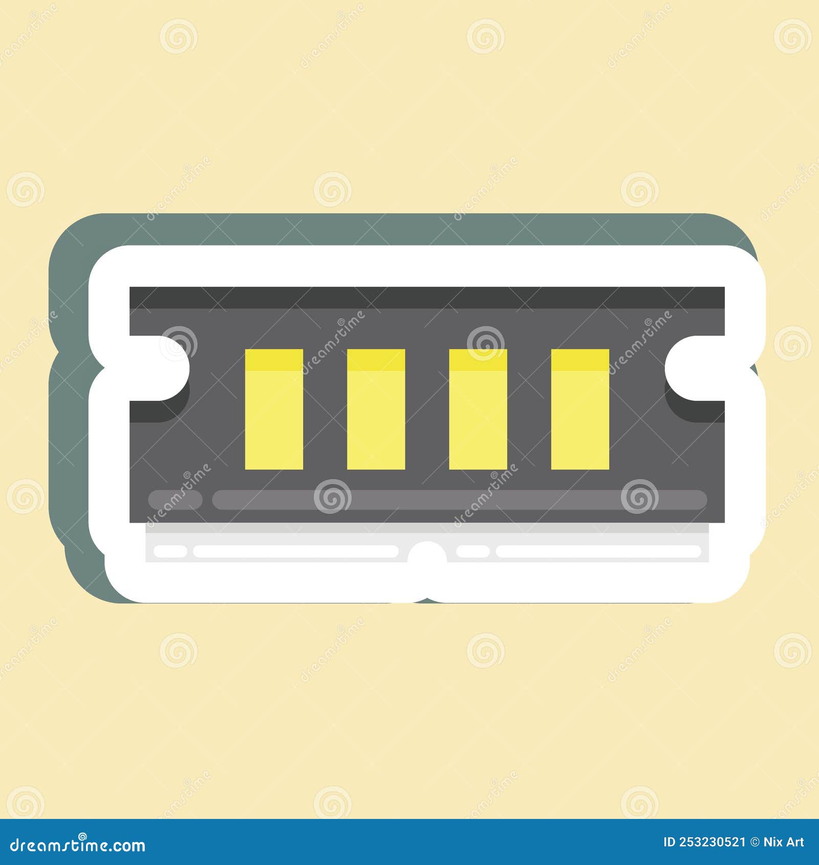 Sticker RAM. Suitable for Computer Components Symbol. Simple Design ...