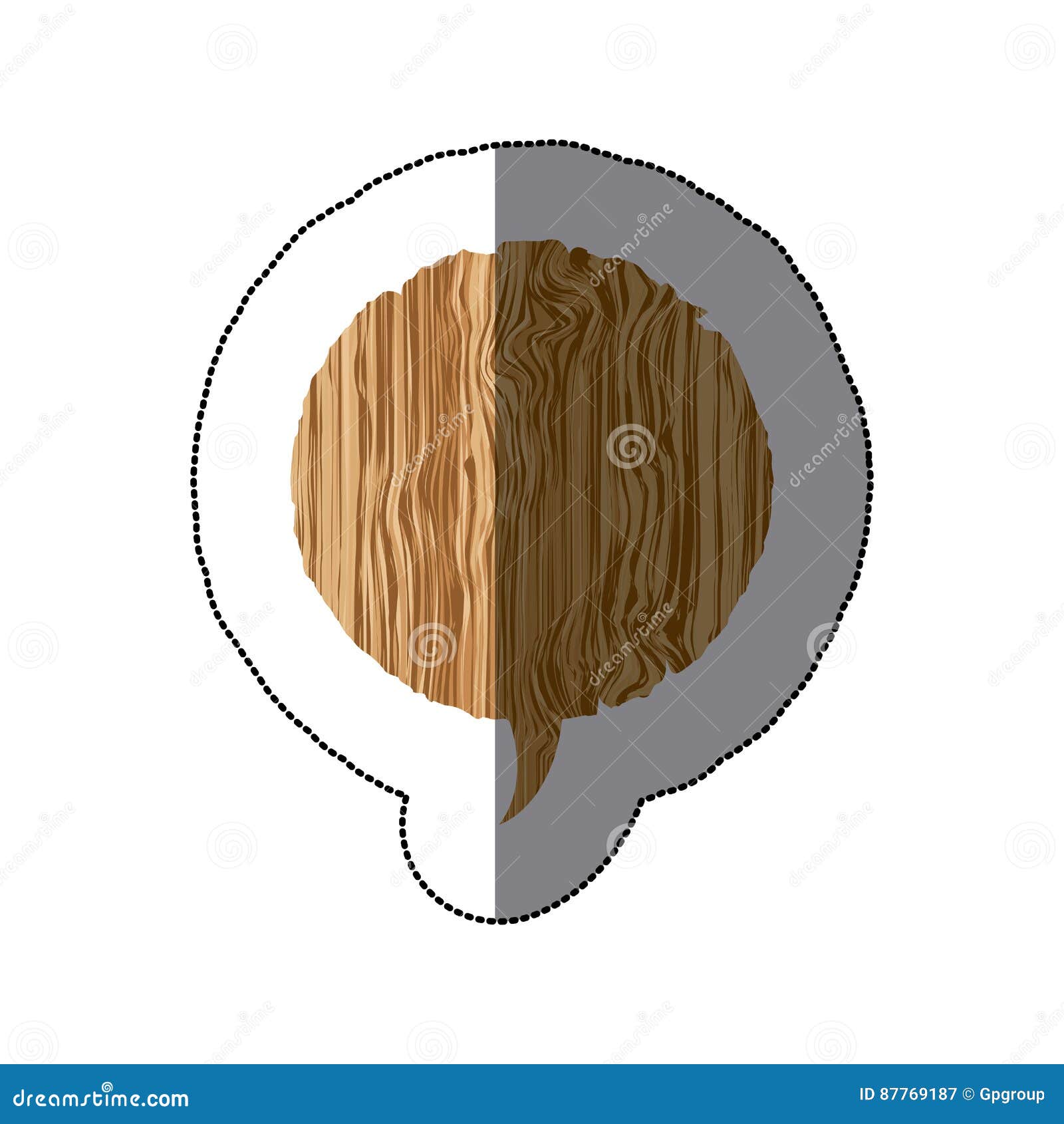 Sticker Realistc Wooden Texture Circular Dialog Box Stock Illustration ...