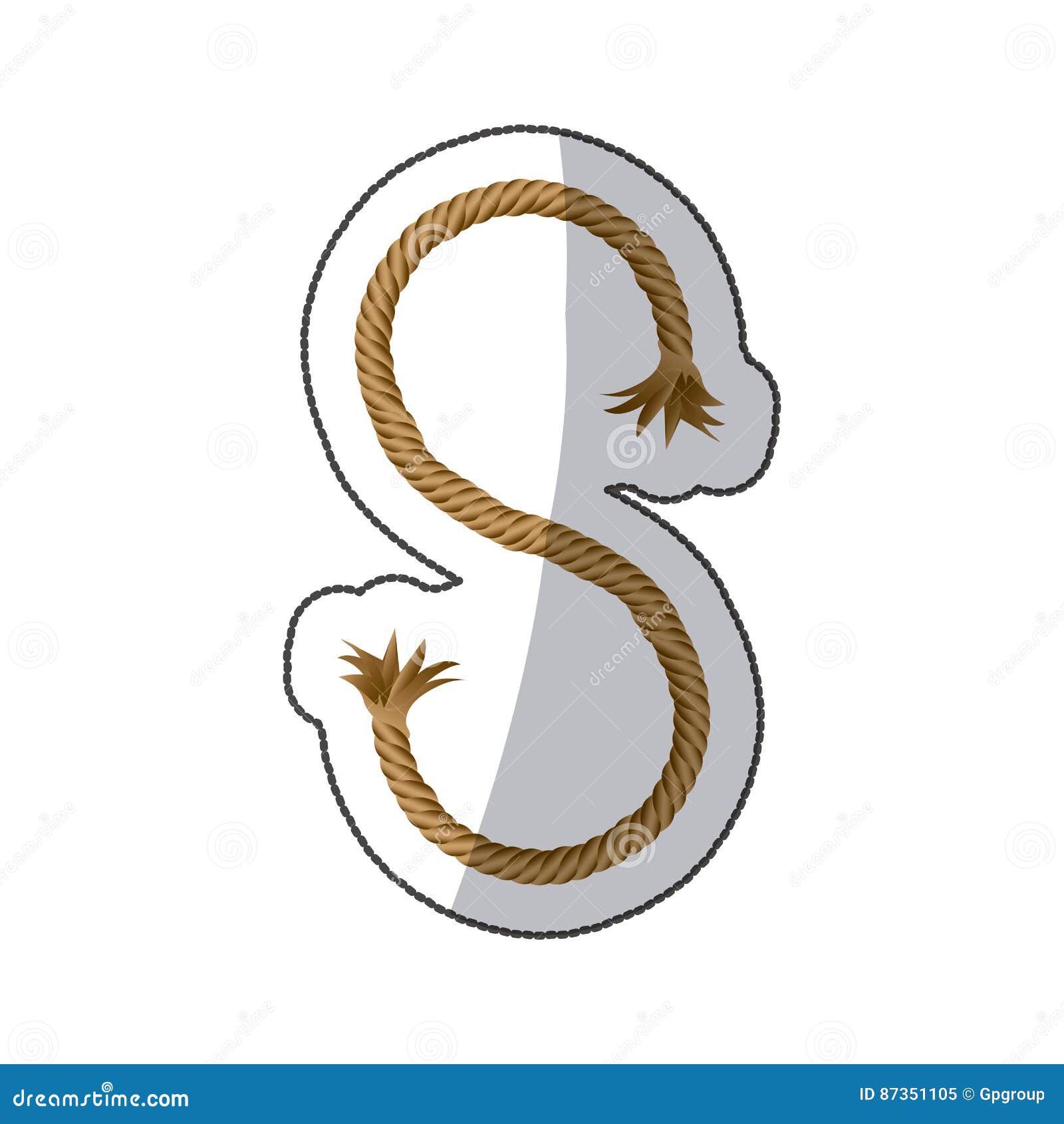 Sticker Realistic Nautical Break Rope Icon Design Stock Illustration ...