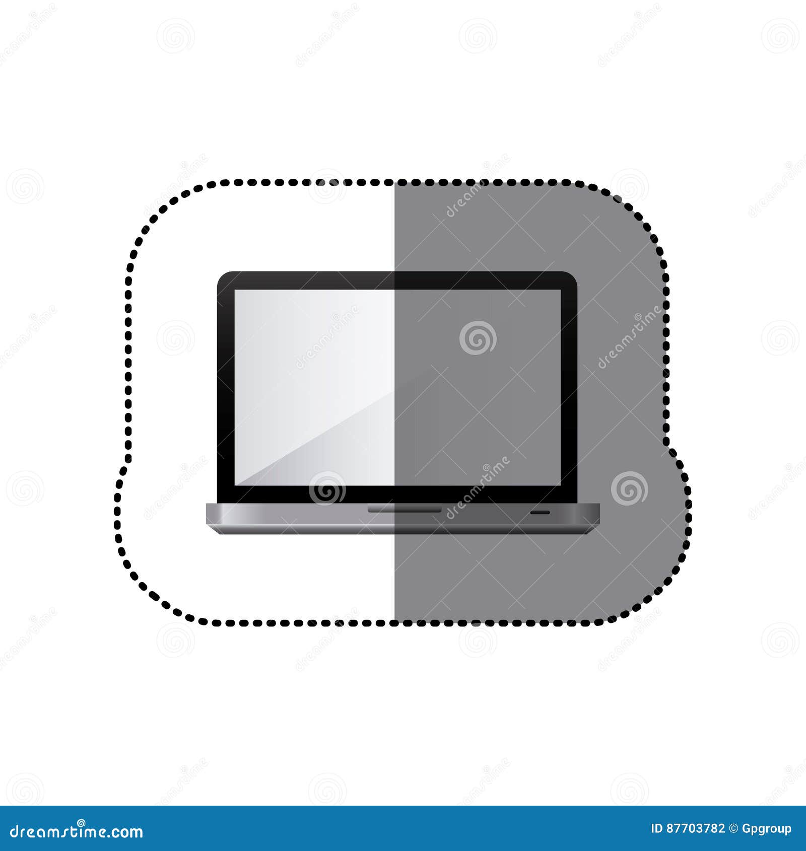 Sticker Realistic Tech Laptop Computer Icon Stock Illustration ...