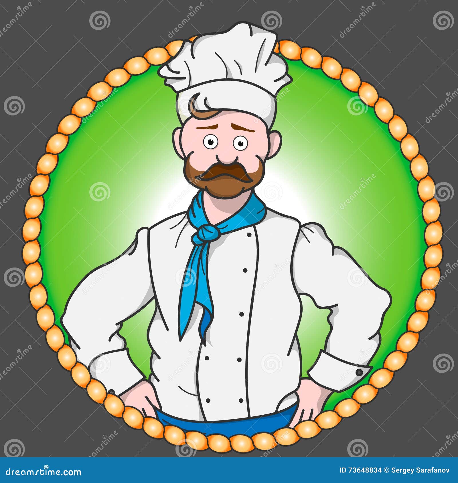 Sticker of restaurant chef stock vector. Illustration of graphic - 73648834