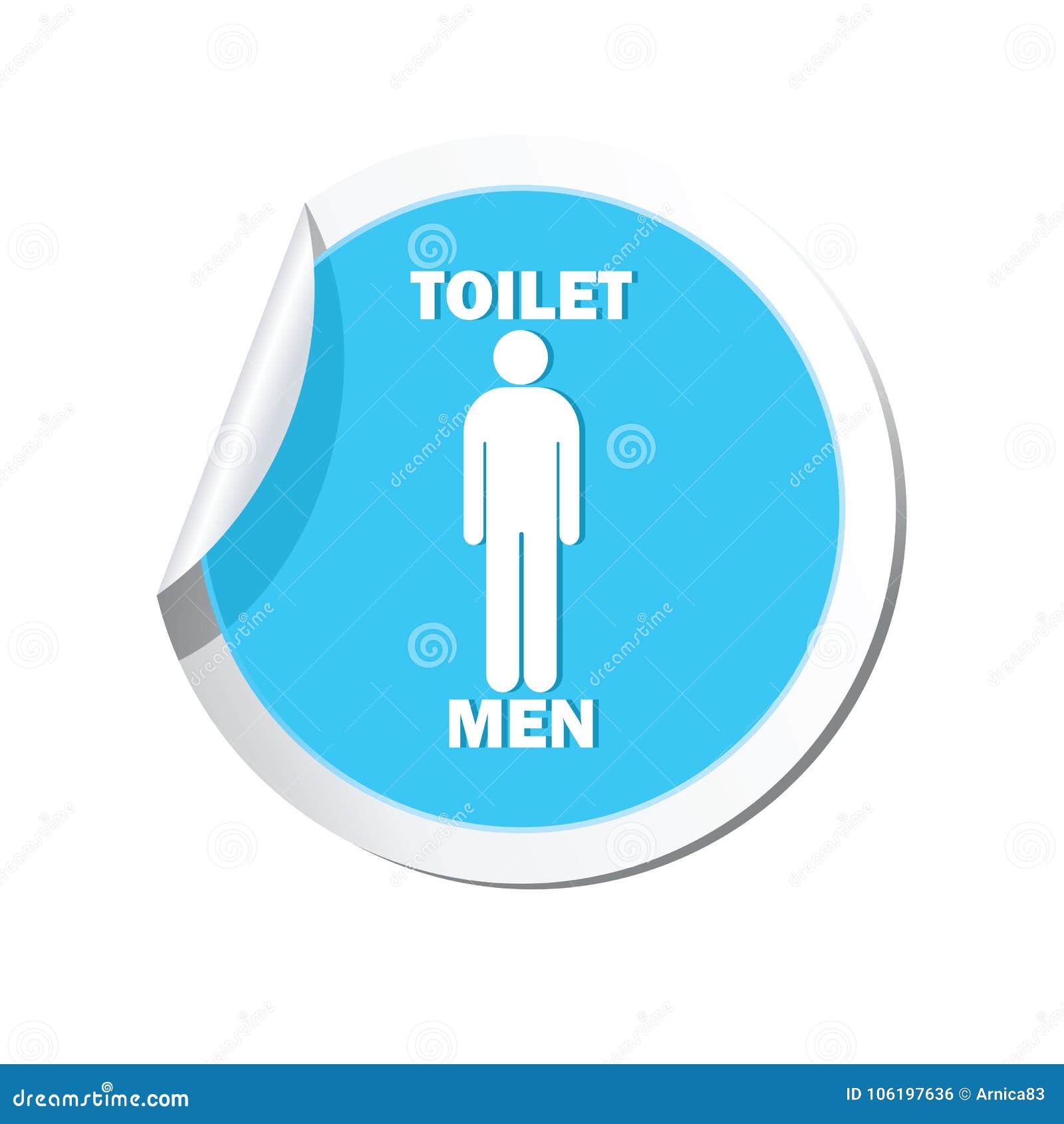 Red Sticker Restroom Sign Cartoon Vector | CartoonDealer.com #19850027