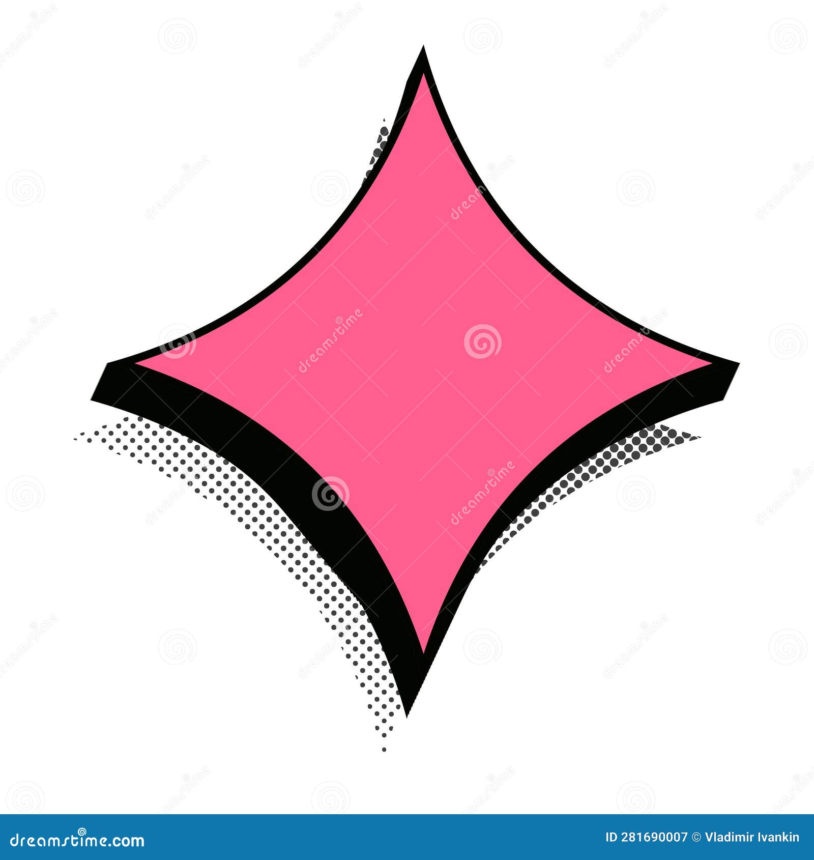 Sticker Retro Style Pink Color Halftone Shadow Stock Vector ...