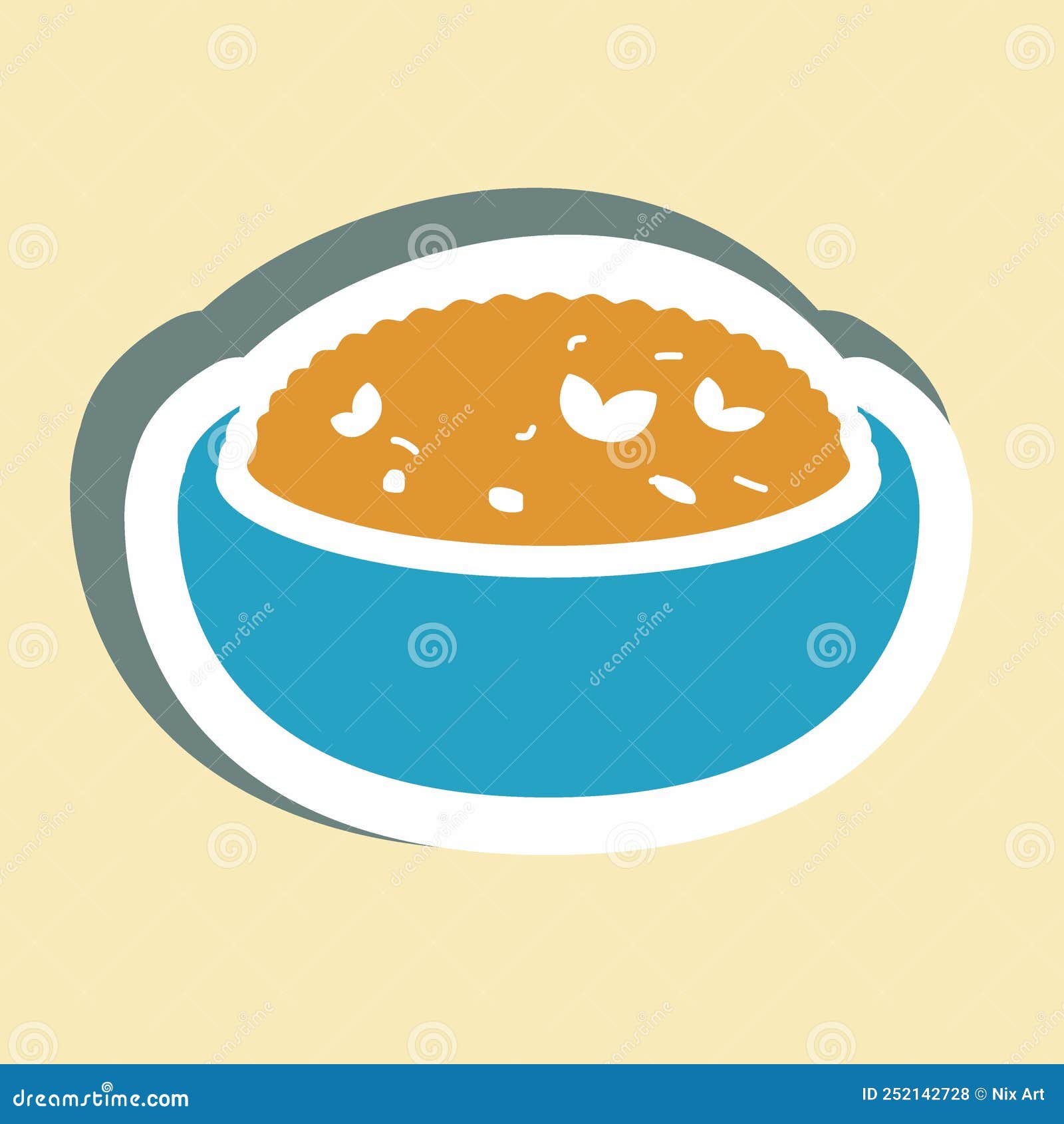 Sticker Risotto - Simple Illustration,Editable Stroke Stock ...