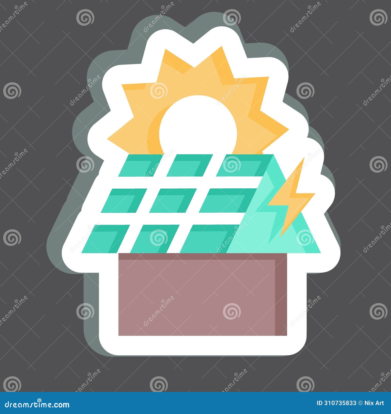 Sticker Rooftop PV. Related To Solar Panel Symbol Stock Illustration ...
