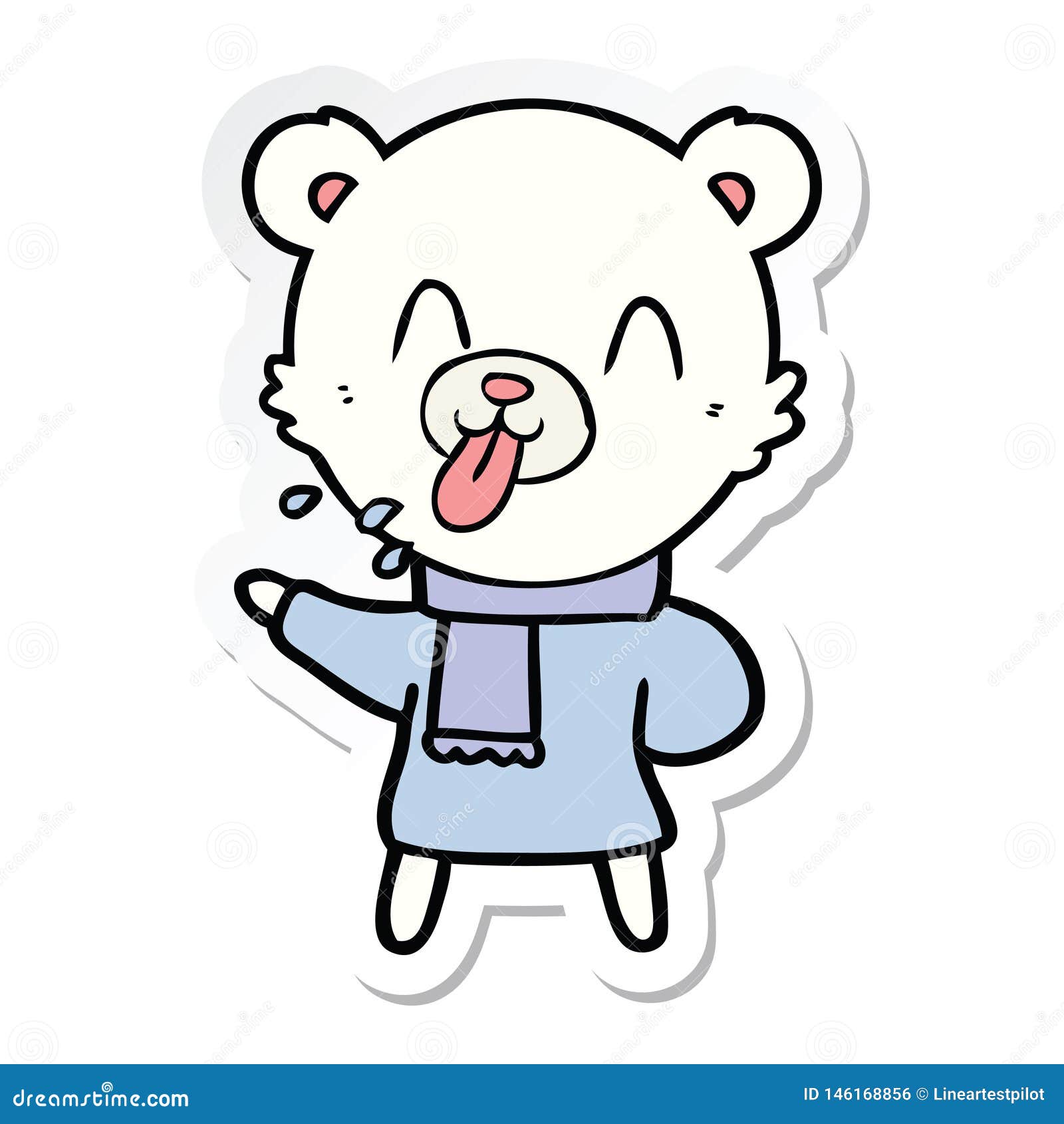 Sticker of a Rude Cartoon Bear Stock Vector - Illustration of icon ...