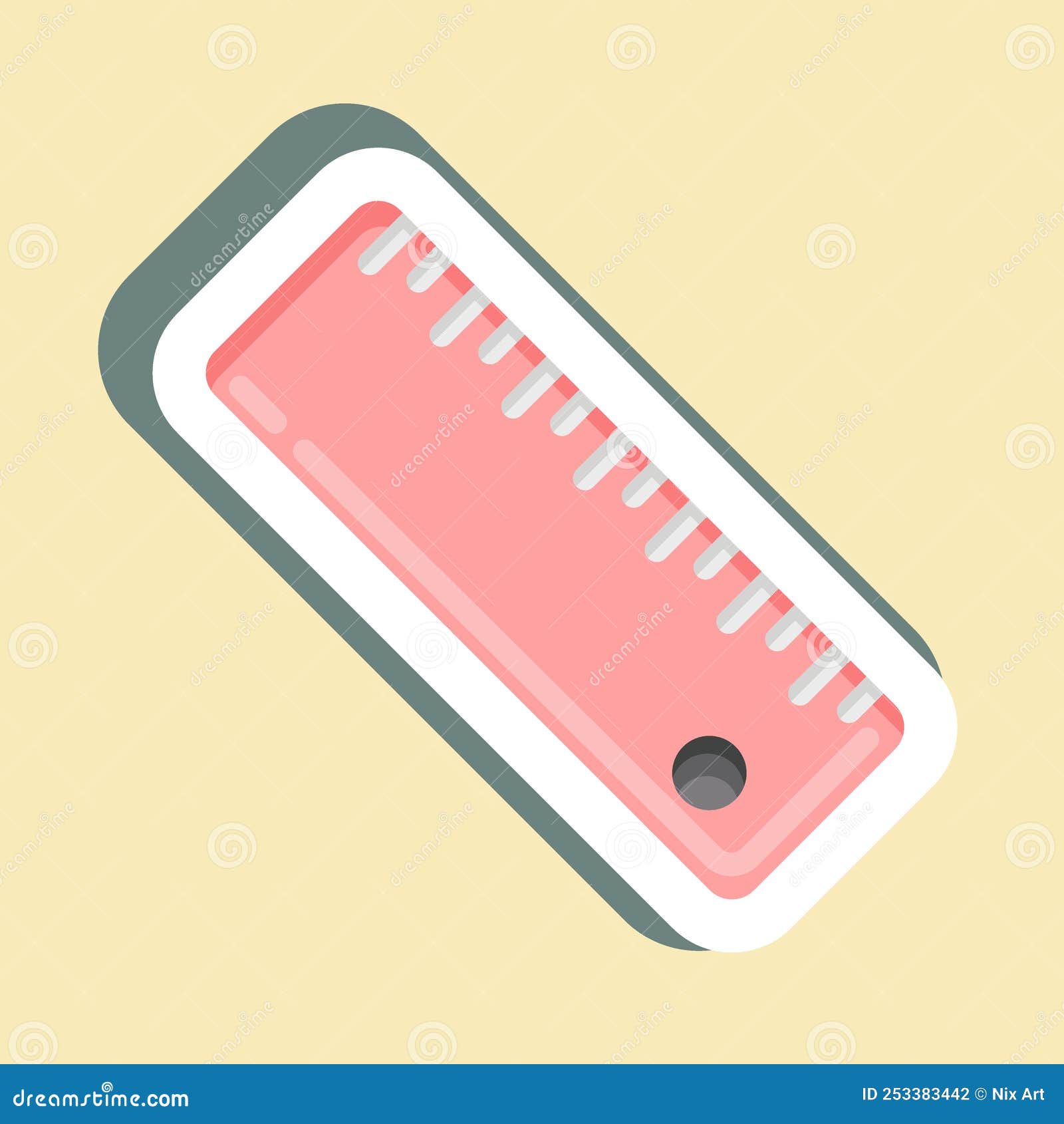 Sticker Ruler. Suitable for Education Symbol. Simple Design Editable ...