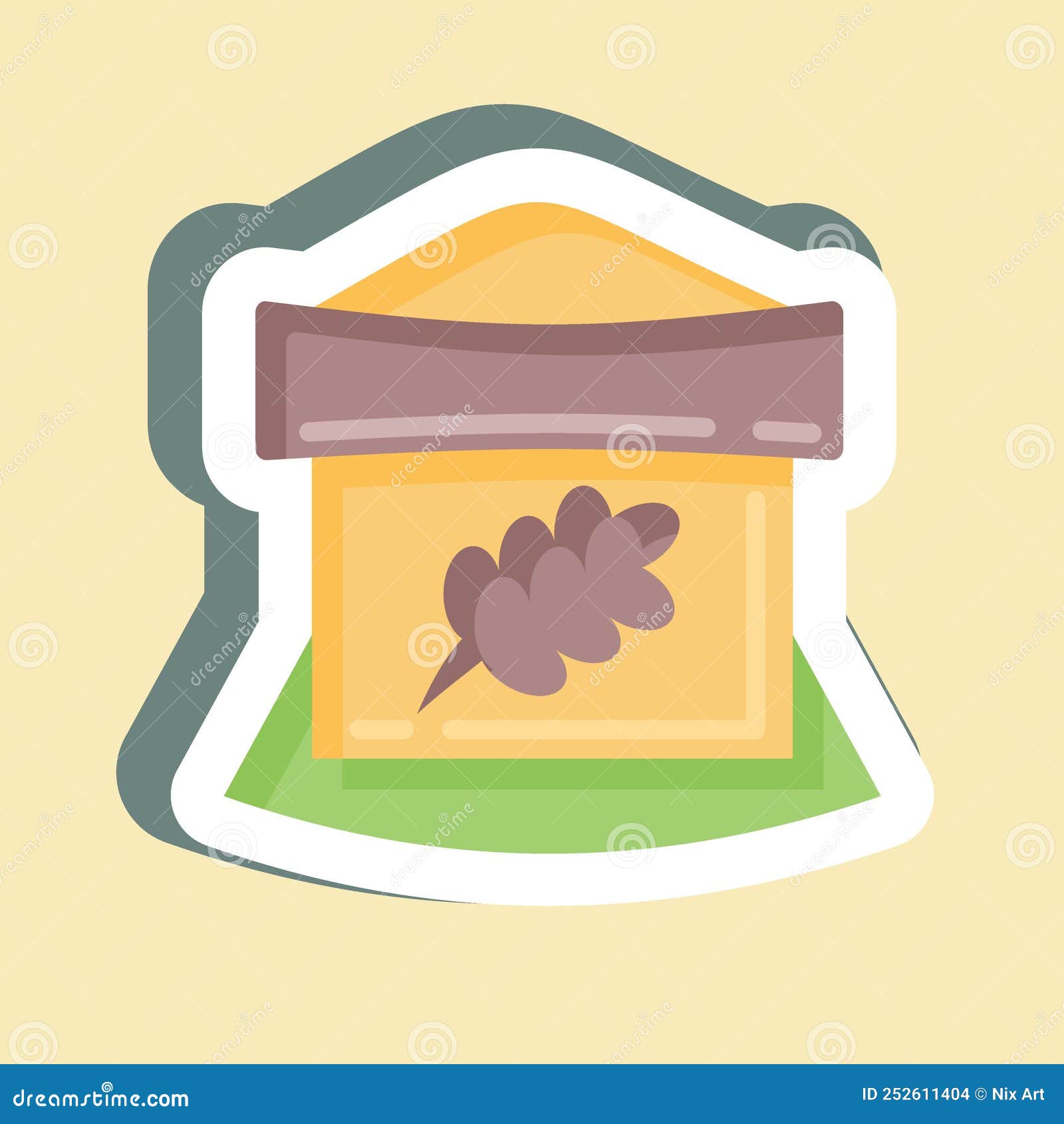 Sticker Sack of Flour. Suitable for Education Symbol. Simple Design ...