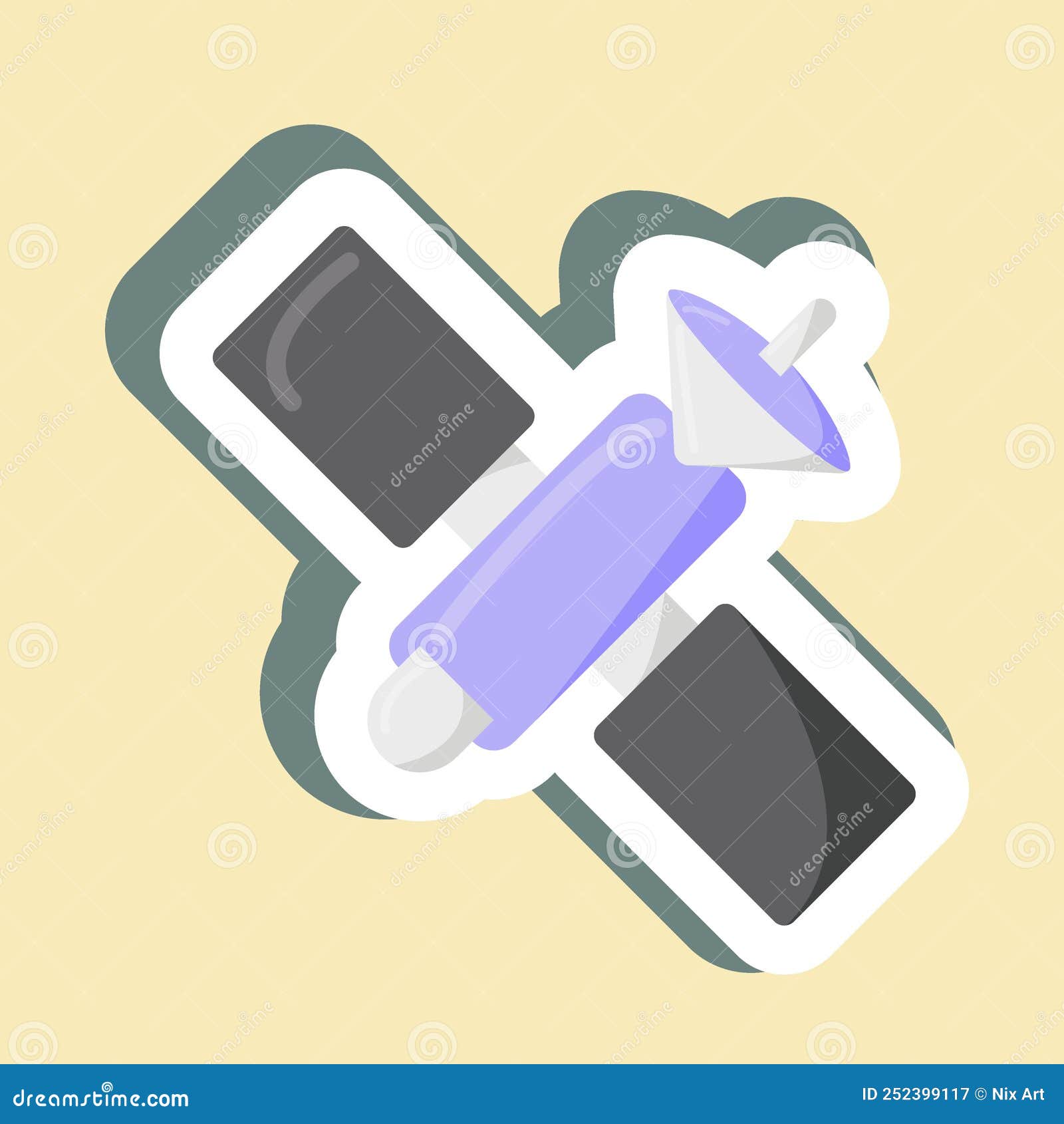 Sticker Satellite. Suitable for Education Symbol. Simple Design ...