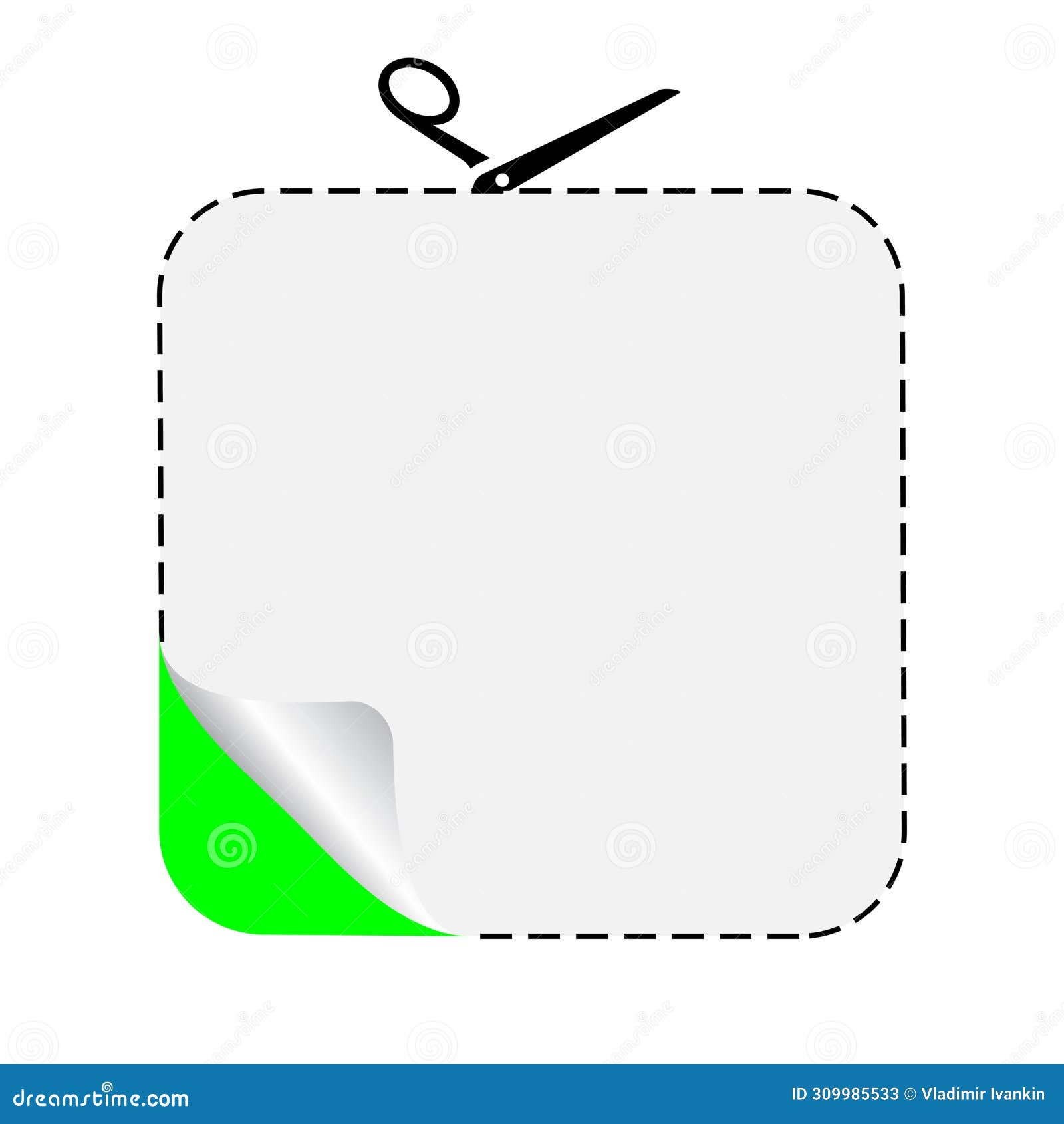 Sticker Scissor Cut Template Square Shape Stock Illustration ...