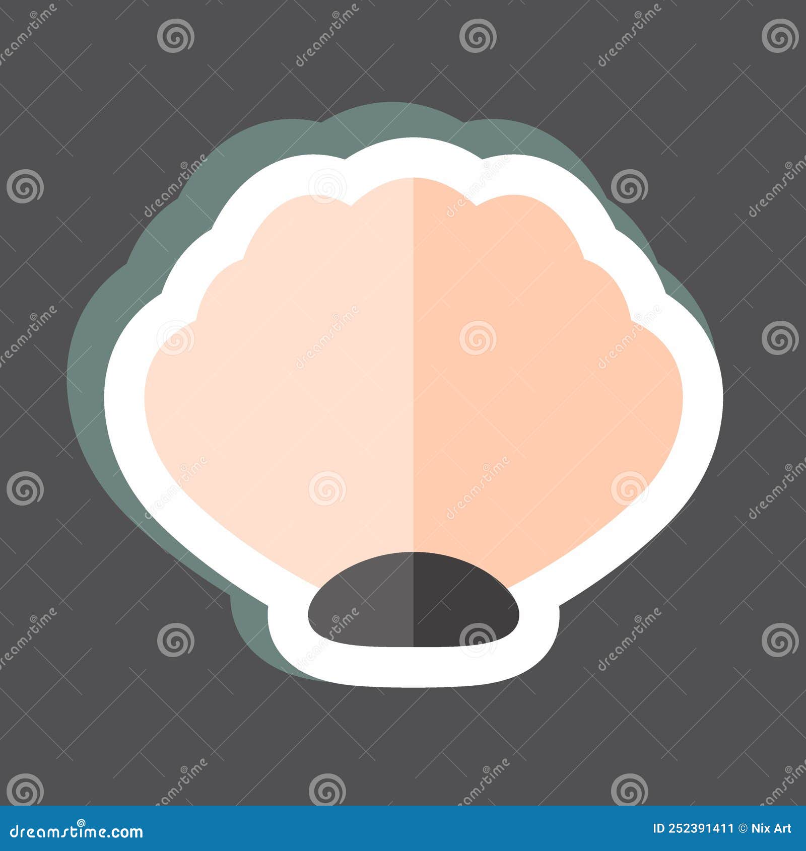 Sticker Sea Shell. Suitable for Sea Symbol. Simple Design Editable ...