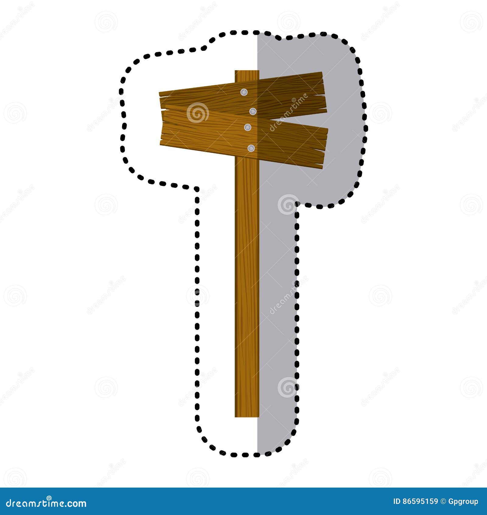 Sticker Set Collection Rectangle Shape Wooden Board Sign Stock ...