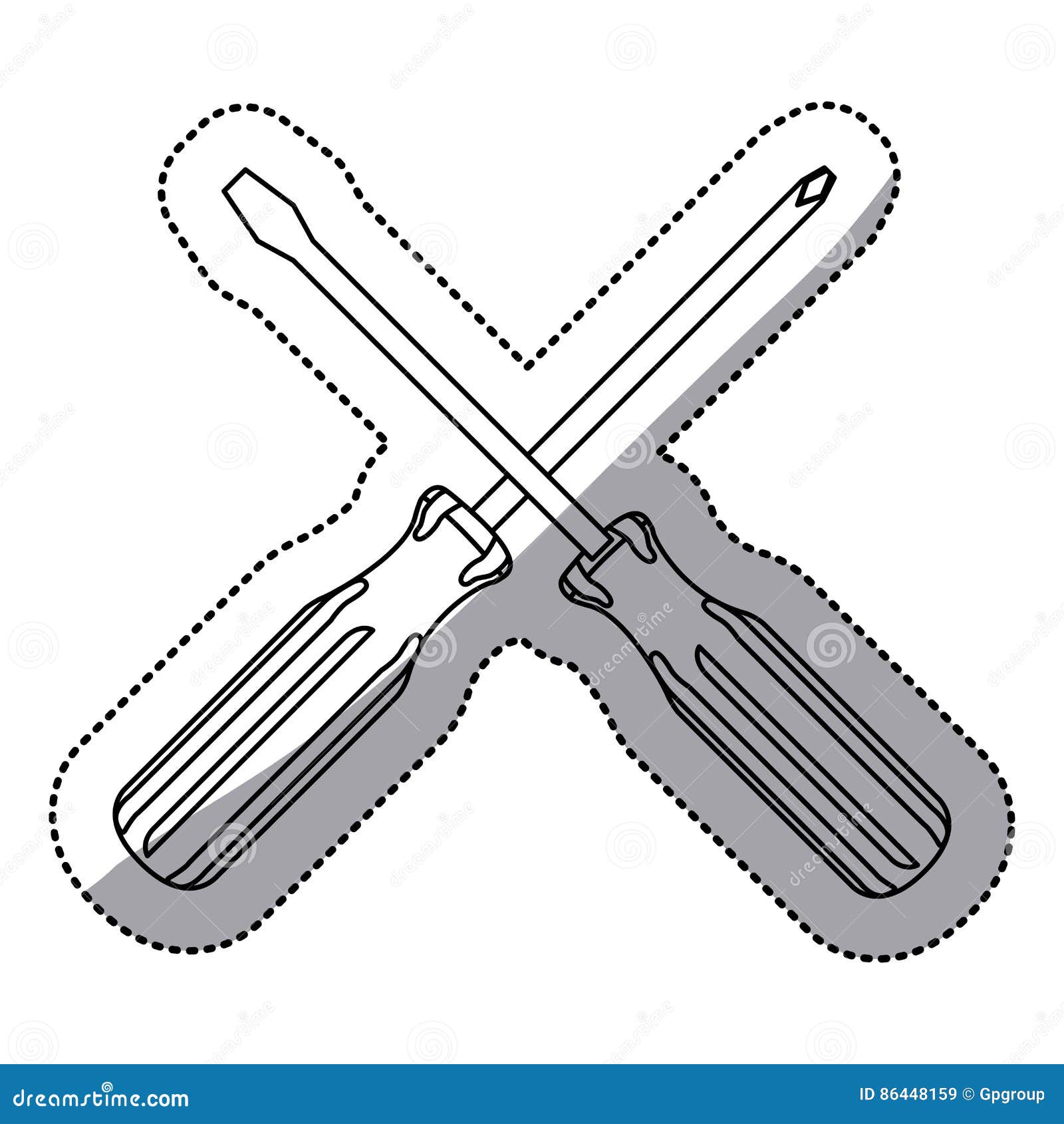 Sticker Set Collection Screwdriver Icon Tools Stock Illustration ...