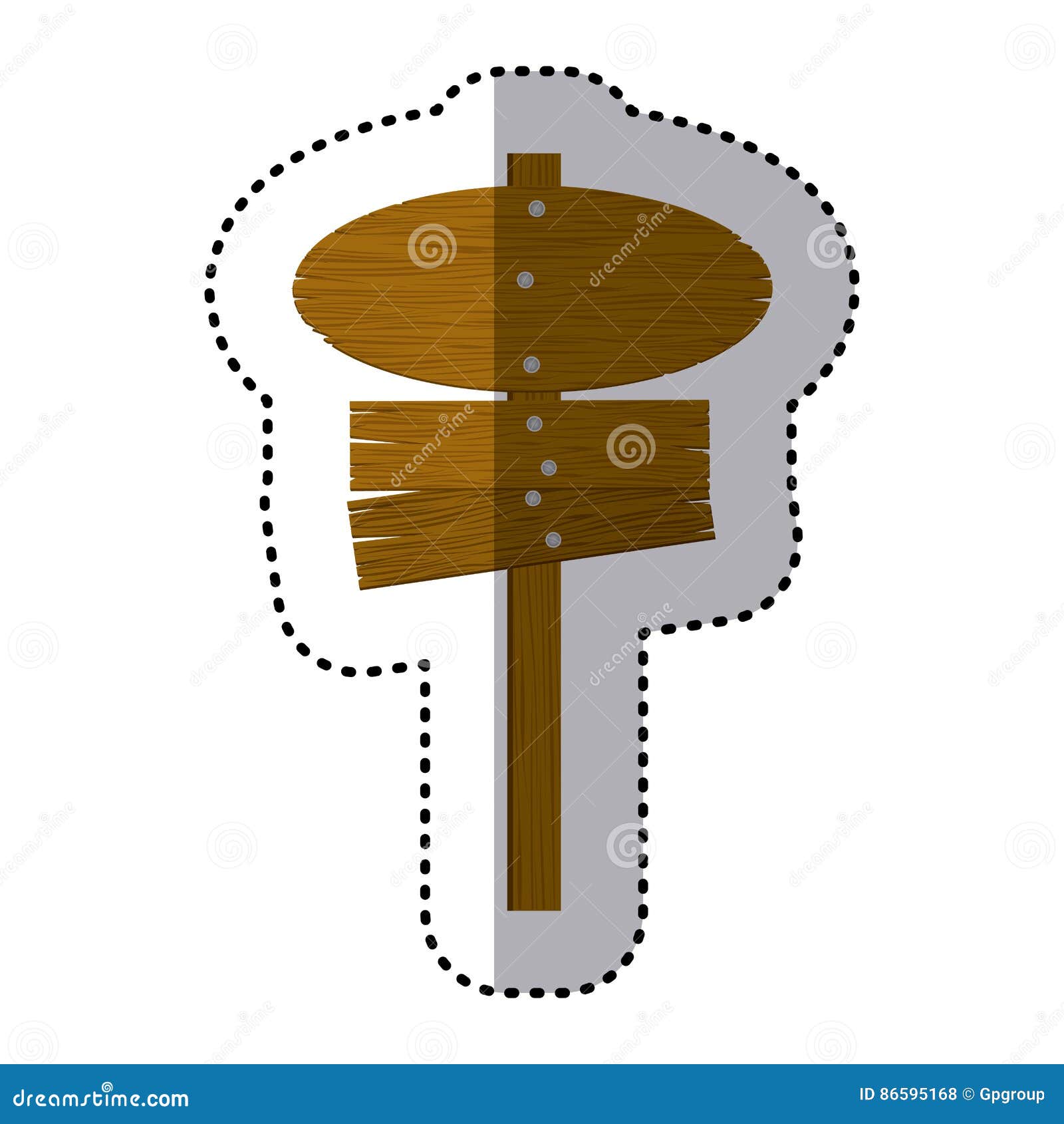 Sticker Set Collection Shape Wooden Board Stock Illustration ...