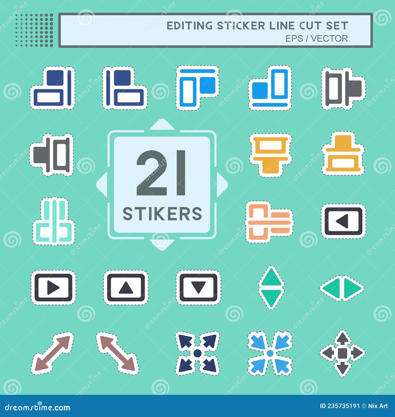 Sticker Set Editing - Line Cut,Simple Illustration,Editable Stroke ...