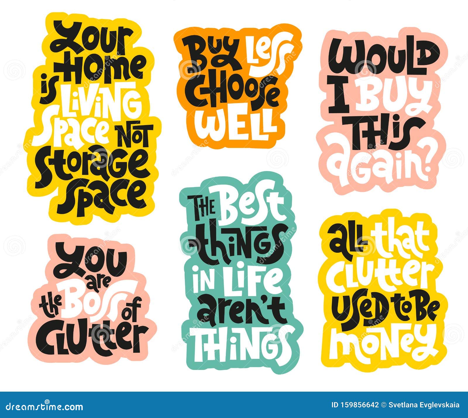 Decluttering Quotes Lettering Stock Vector - Illustration of ...