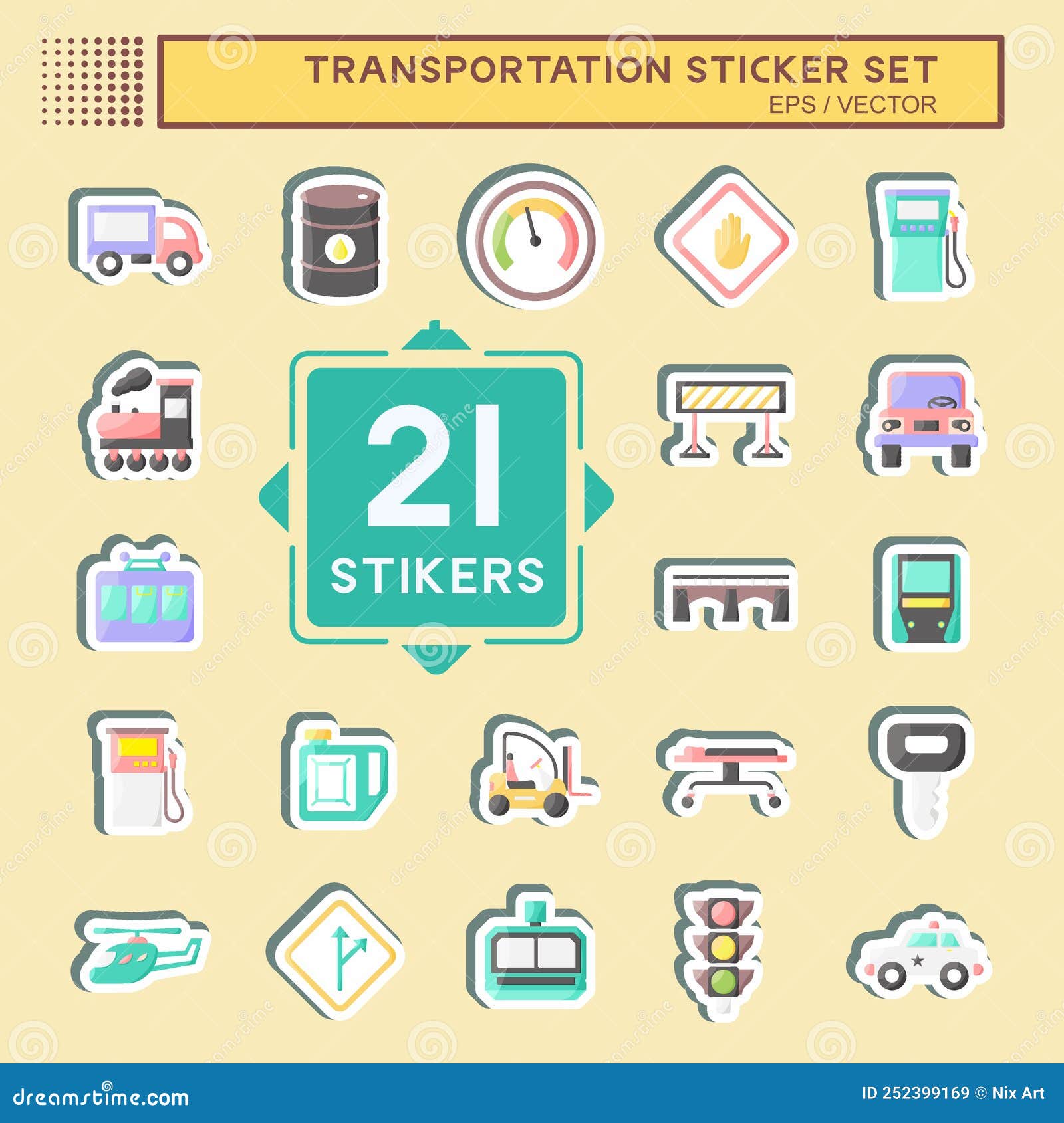 Sticker Set Transportation. Suitable for Education Symbol. Simple ...