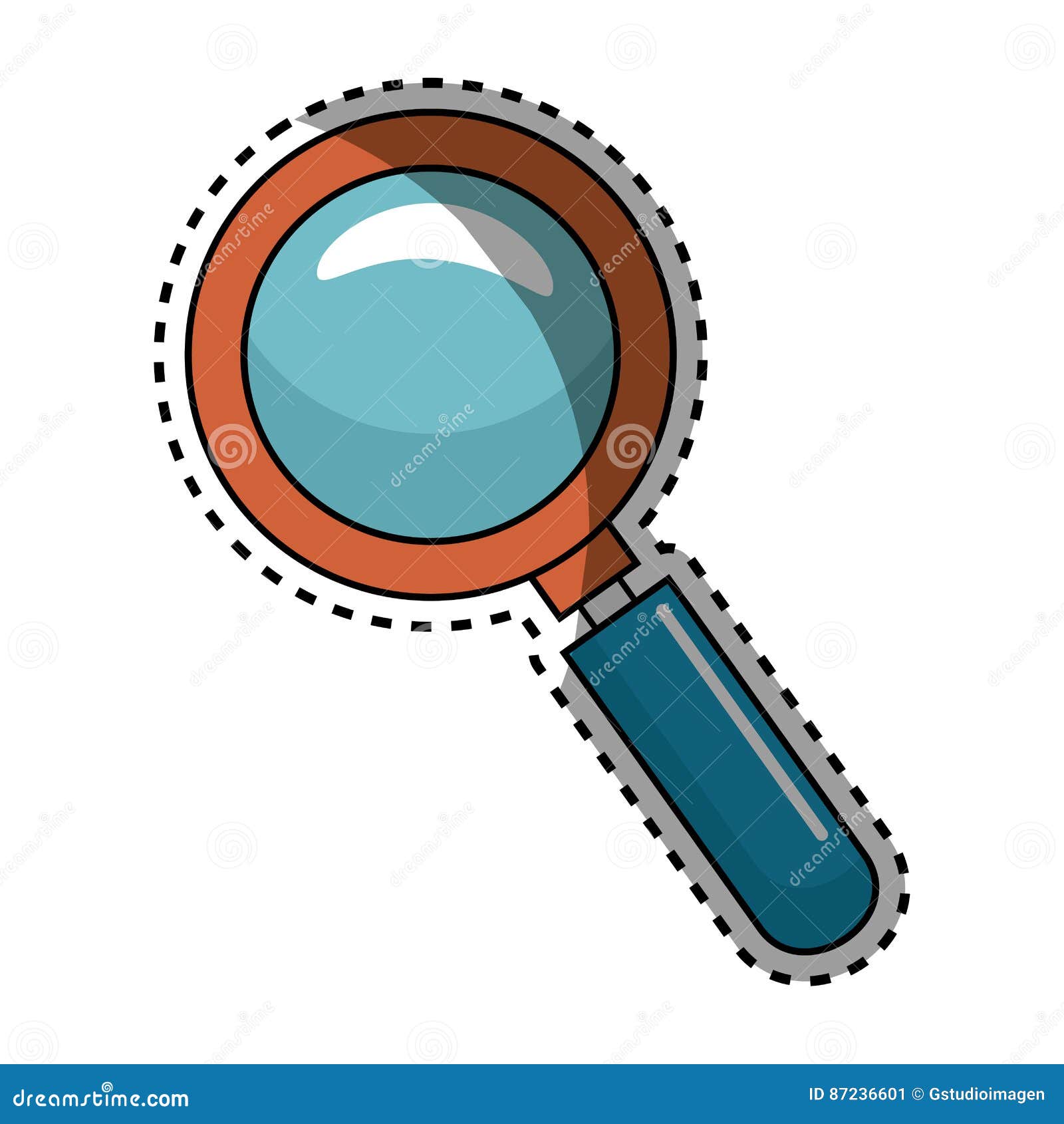 Sticker Shading Magnifying Glass with with Glitters Stock Vector ...