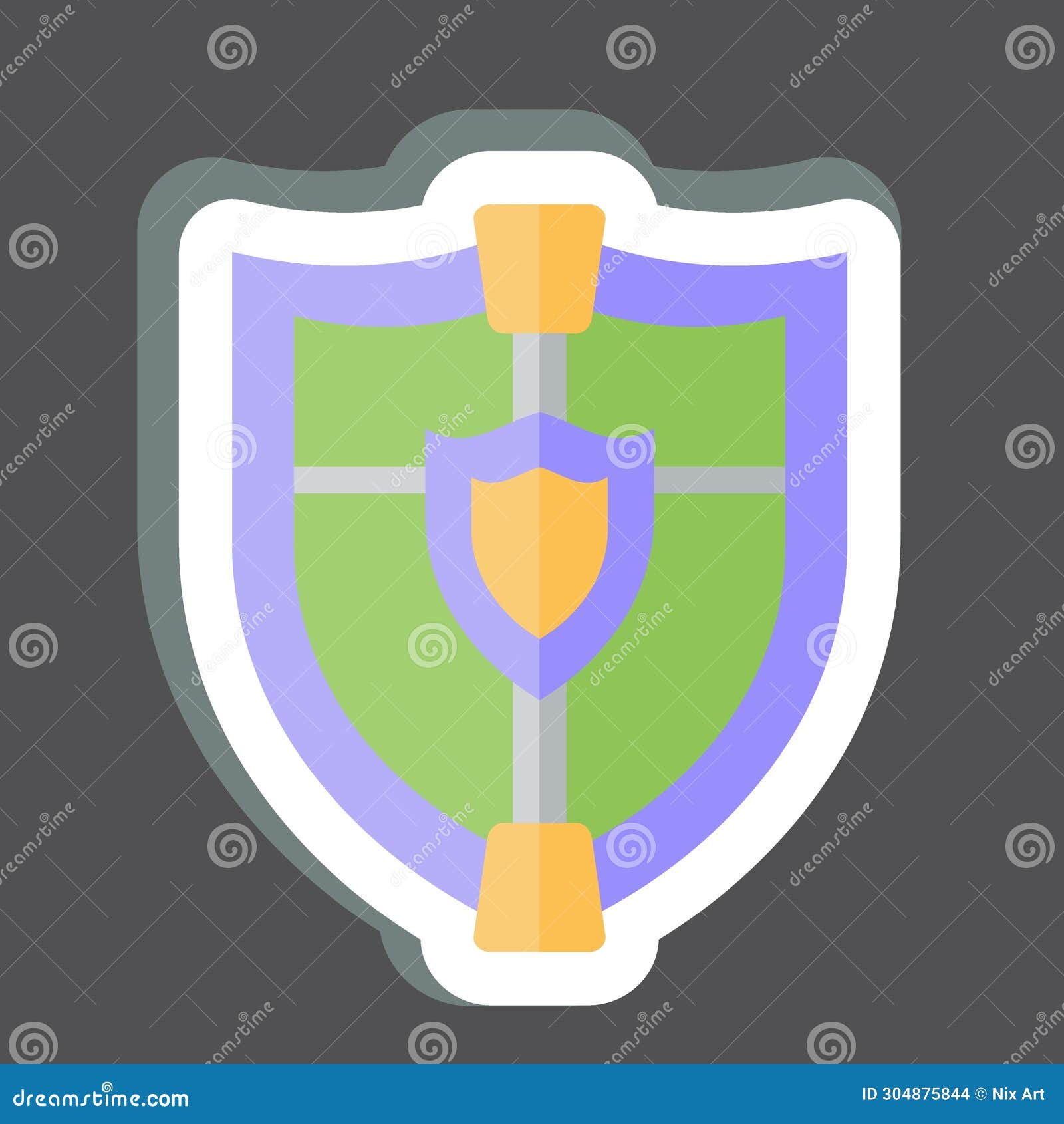 Sticker Shield. Related To Weapons Symbol. Simple Design Editable Stock ...