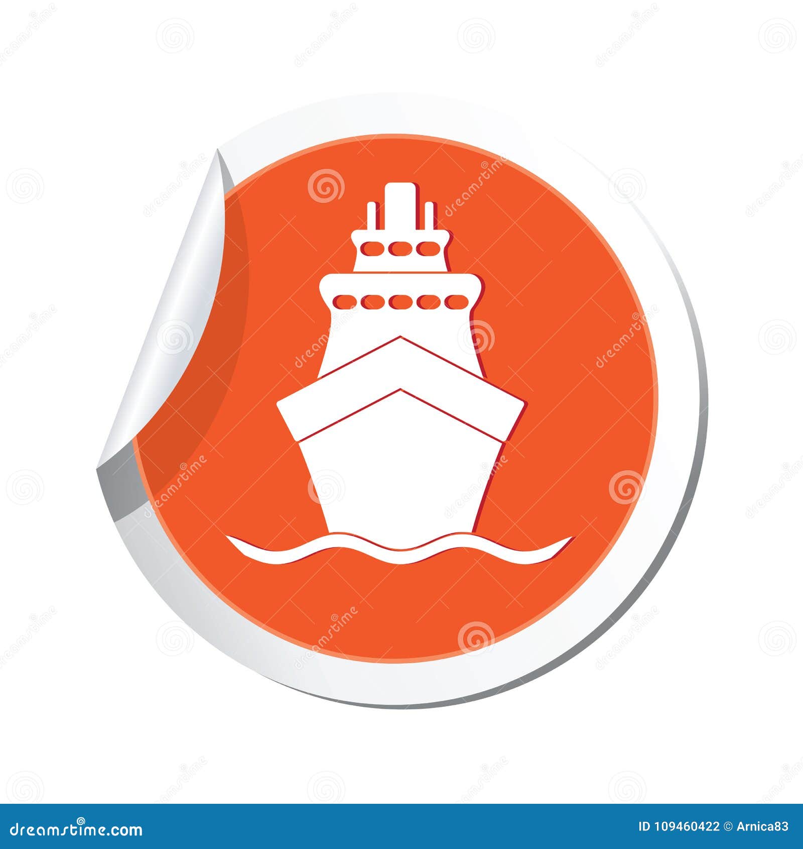 Sticker with ship icon stock vector. Illustration of sightseeing ...