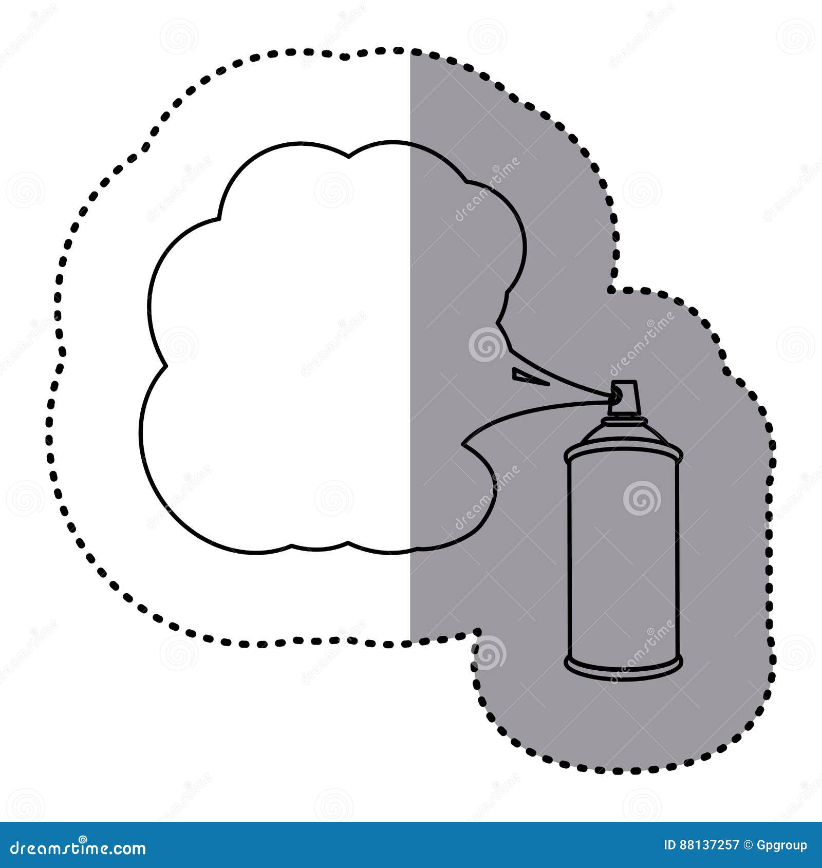 Sticker Silhouette Can of Spray Paint Icon Stock Illustration ...