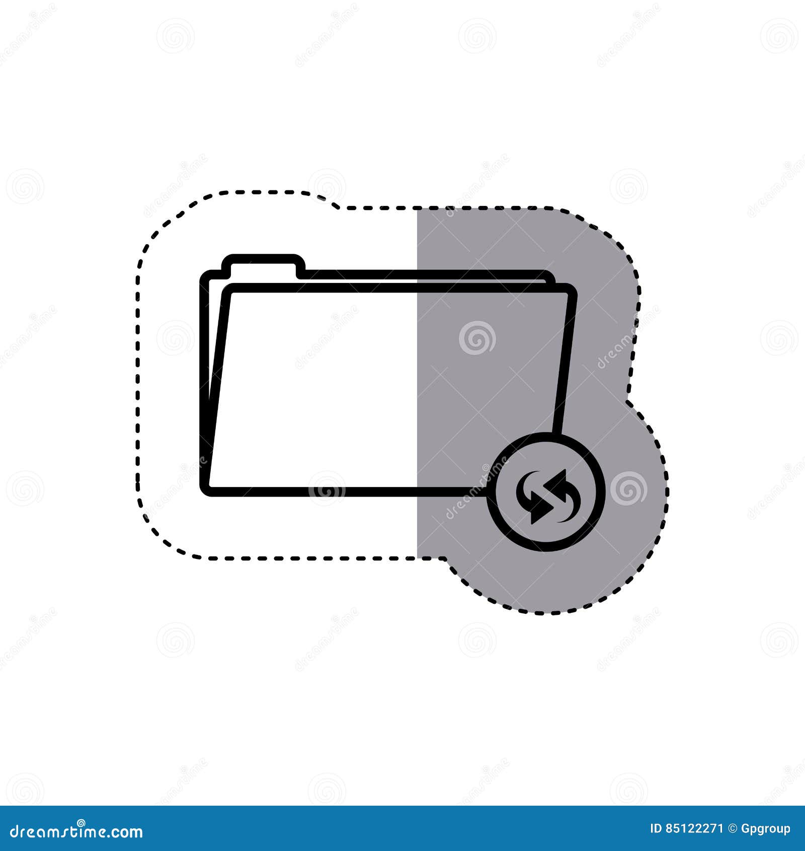 Sticker Silhouette Folder Symbol To Update Files Stock Vector ...