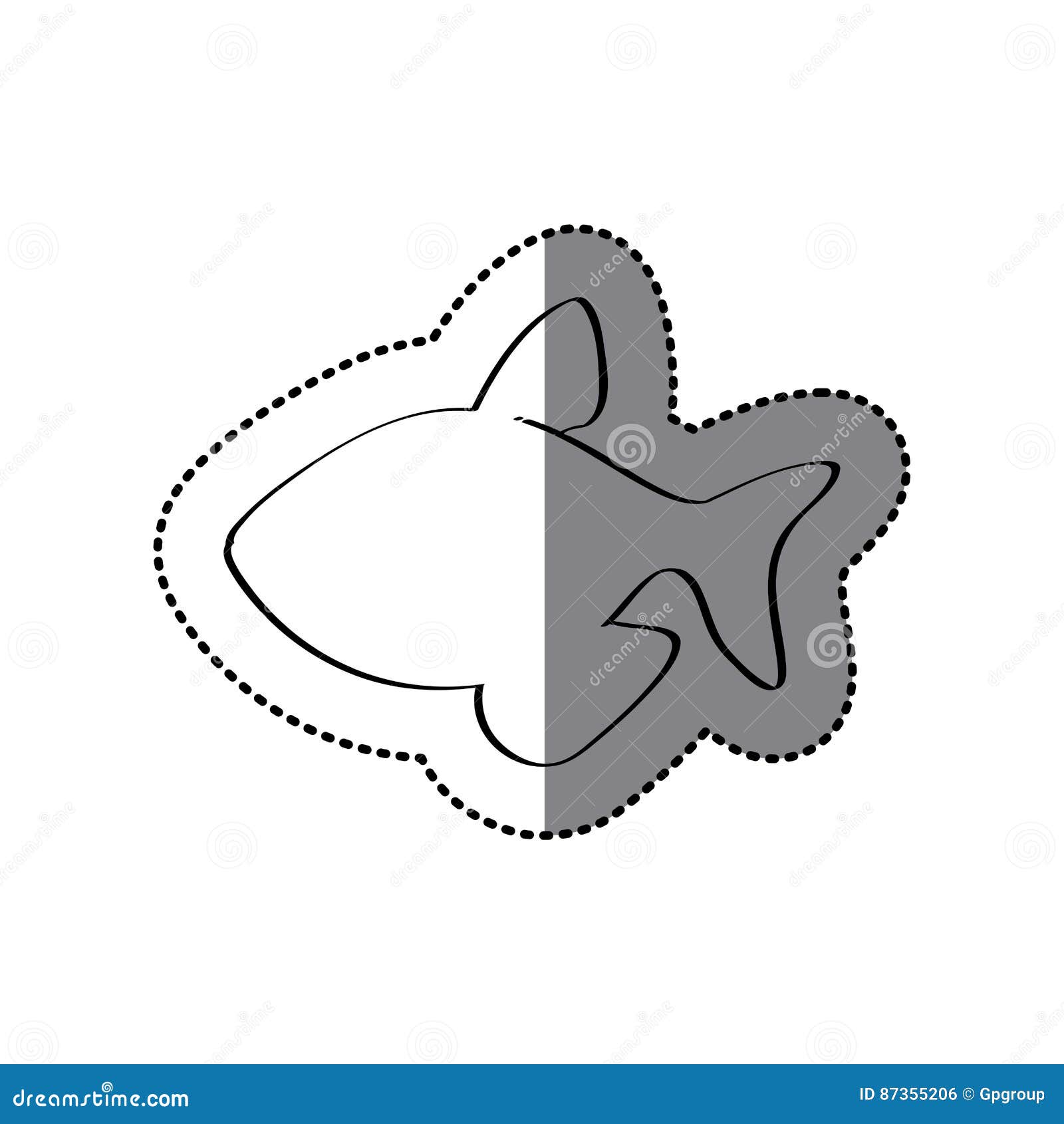 Contour Fish Illustrations In Stained Glass Style . Black Contour ...