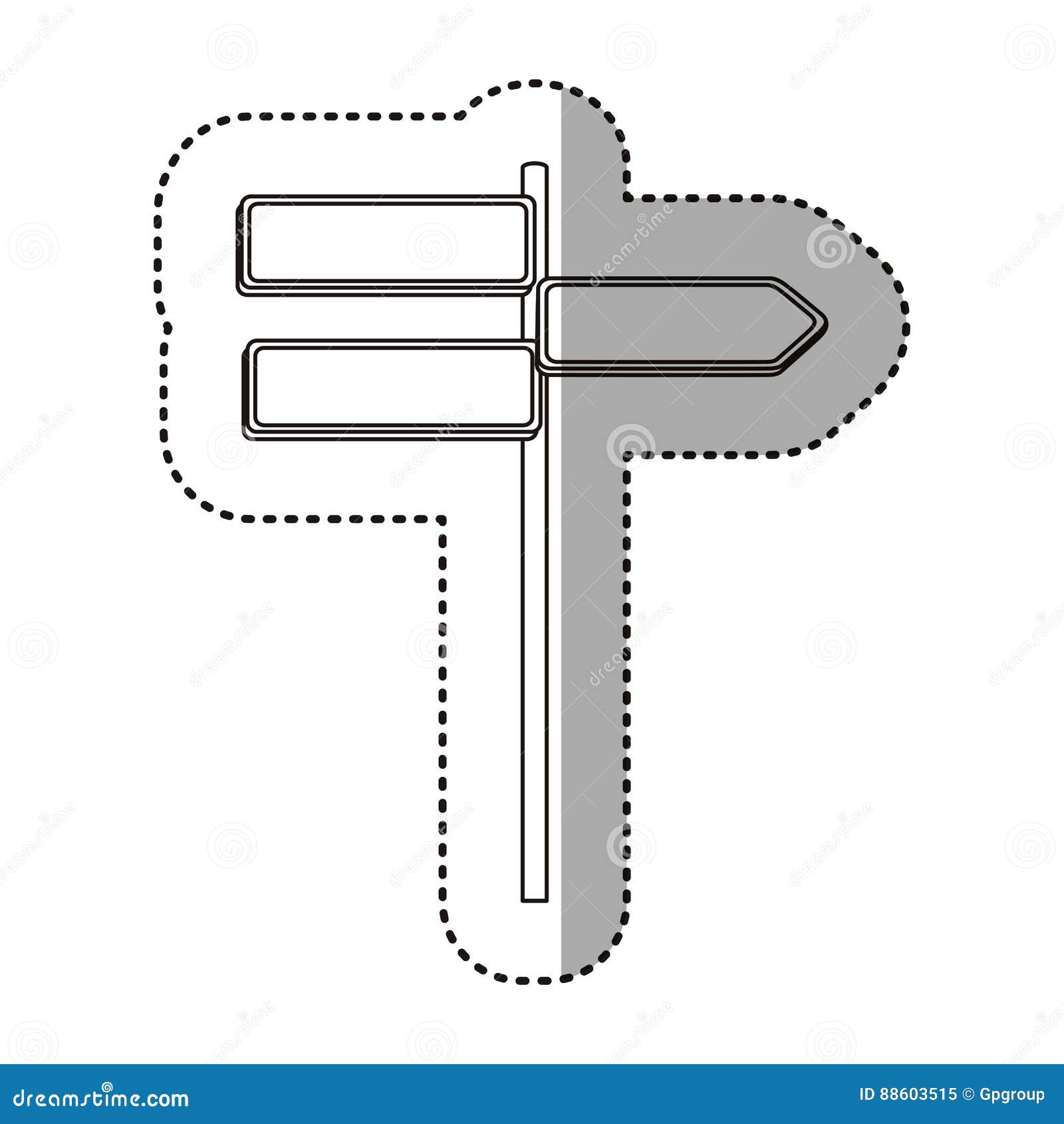 Sticker Silhouette Metallic Direction Board and Set Sign Post Stock ...