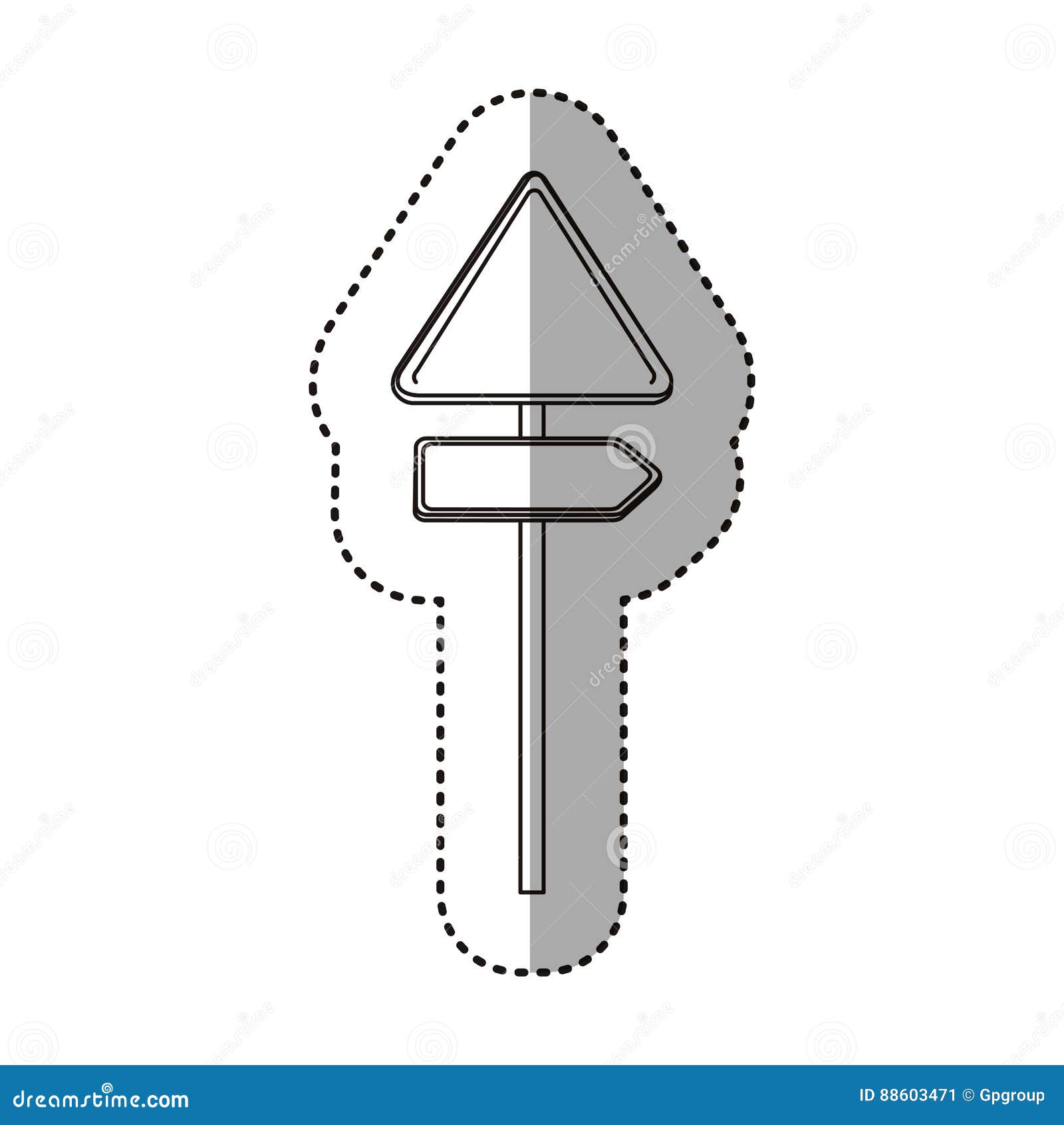 Silhouette Metallic Multidirection Board Road Signs Set Royalty-Free ...