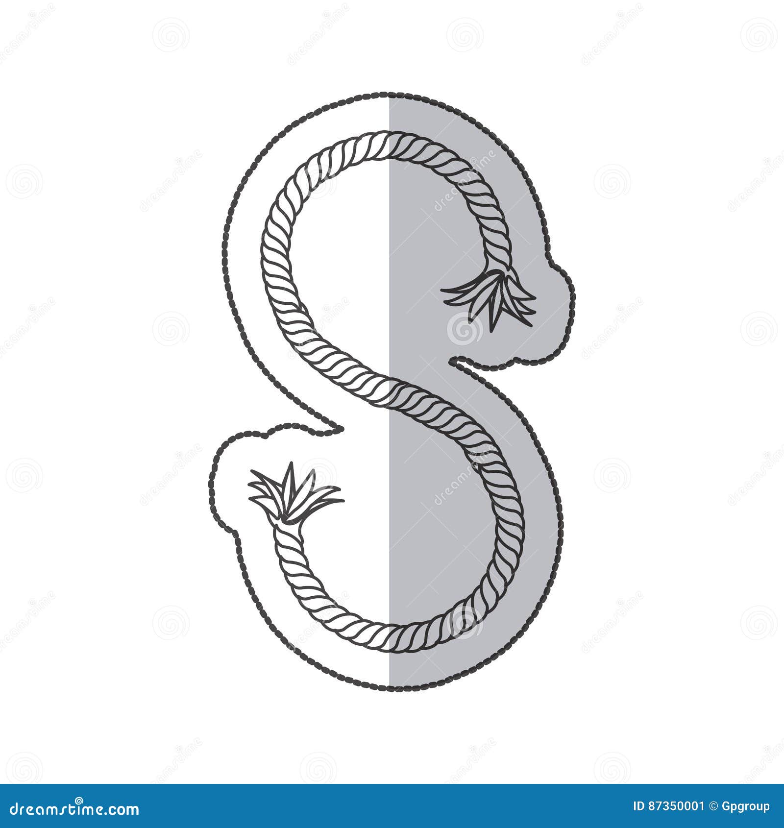 Sticker Silhouette Nautical Break Rope Icon Design Stock Illustration ...
