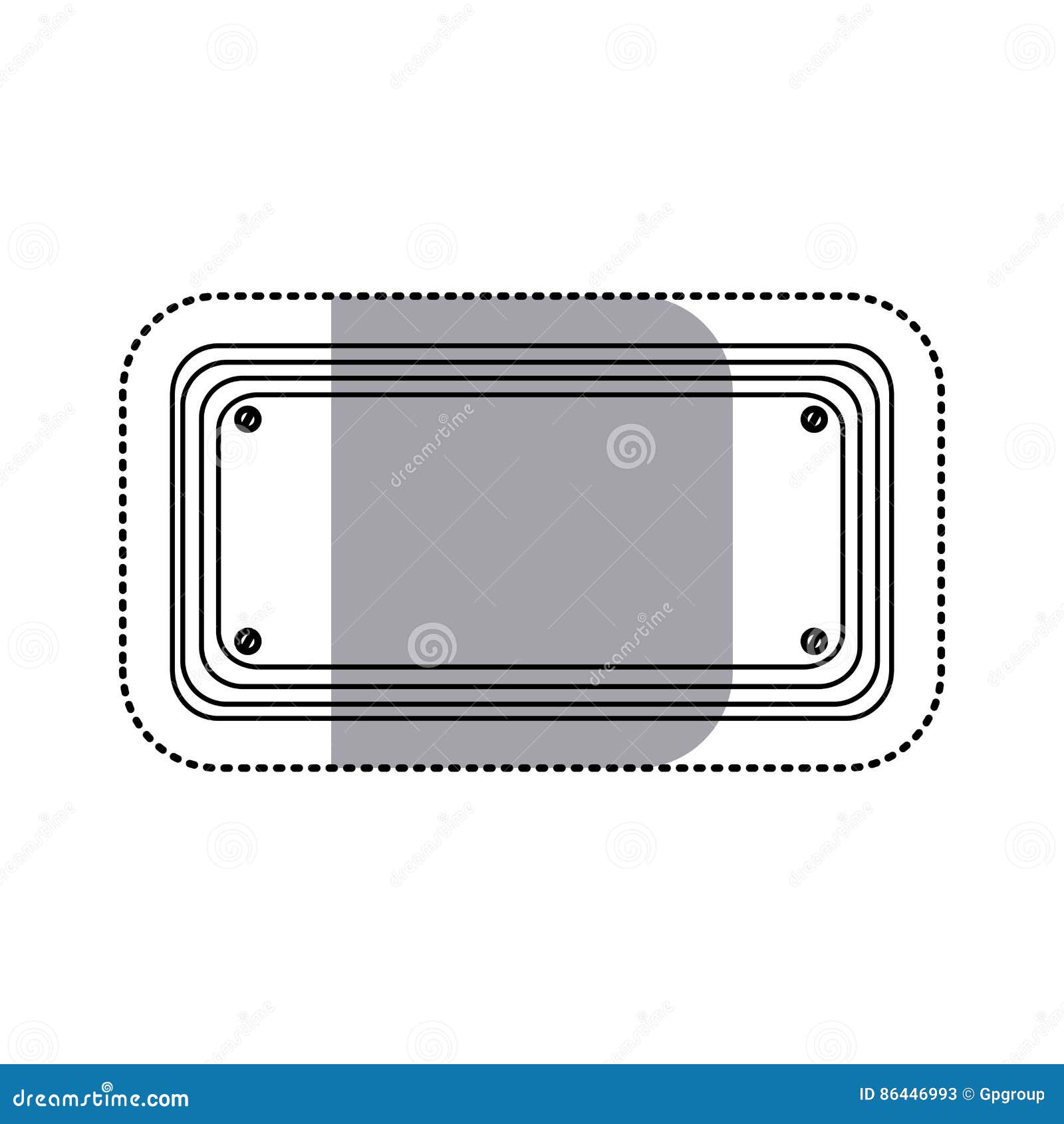 Sticker Silhouette Rectangle Warning Traffic Sign Stock Illustration ...